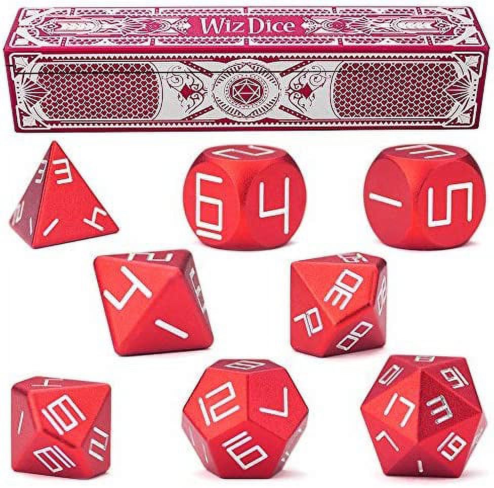 Wiz Dice Masterwork Series - Sharp-Edged Metal Dice Set for Tabletop ...