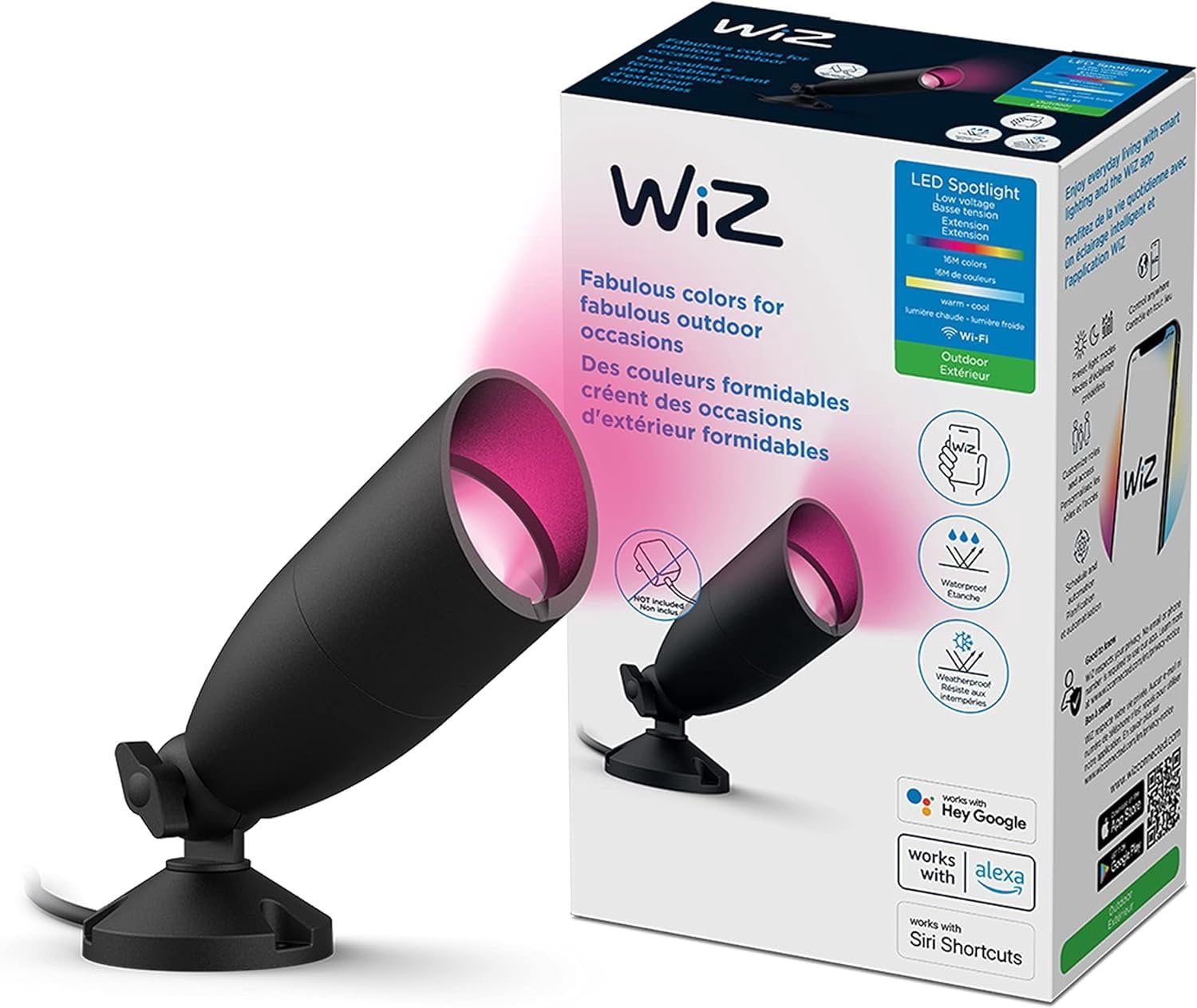Wiz Wi-Fi LED Smart Color Changing 12V Ground Spotlight Extension ...