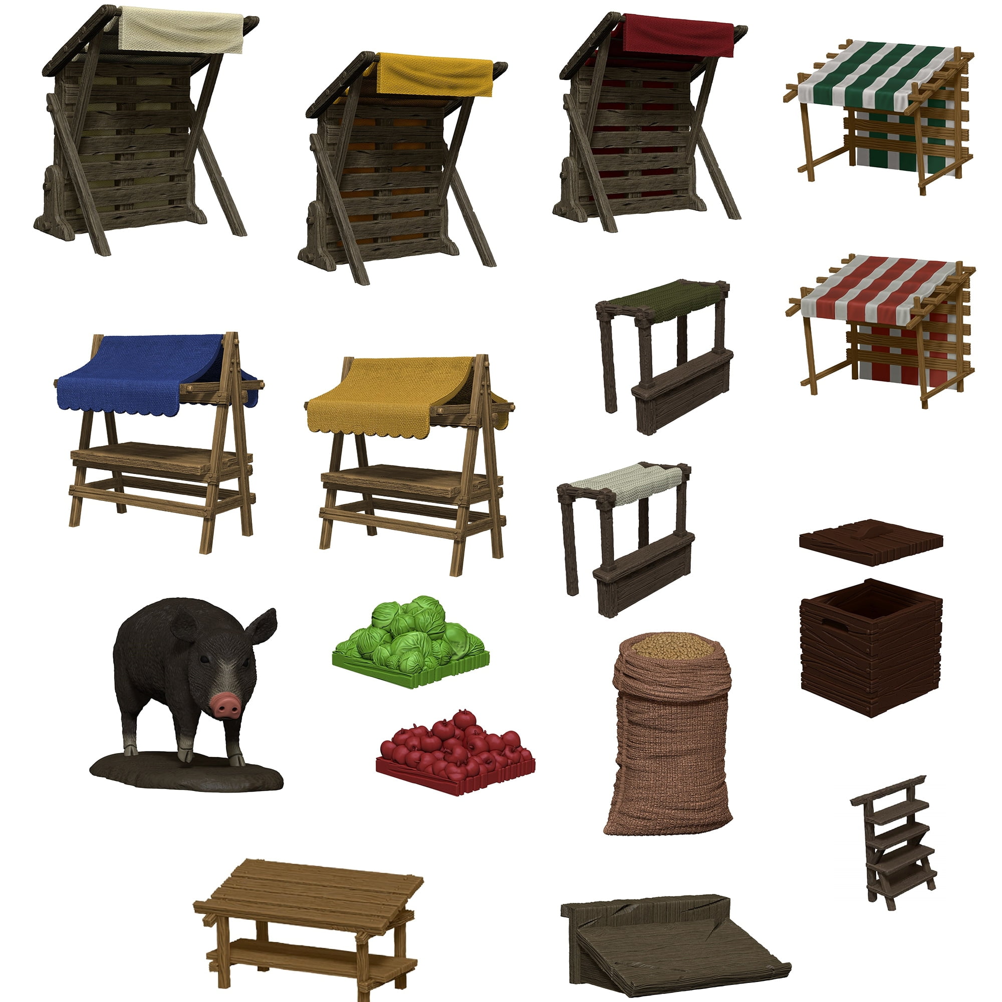 WizKids Dungeon Dressings: Merchant's Row - 15 Piece Accessory Pack ...