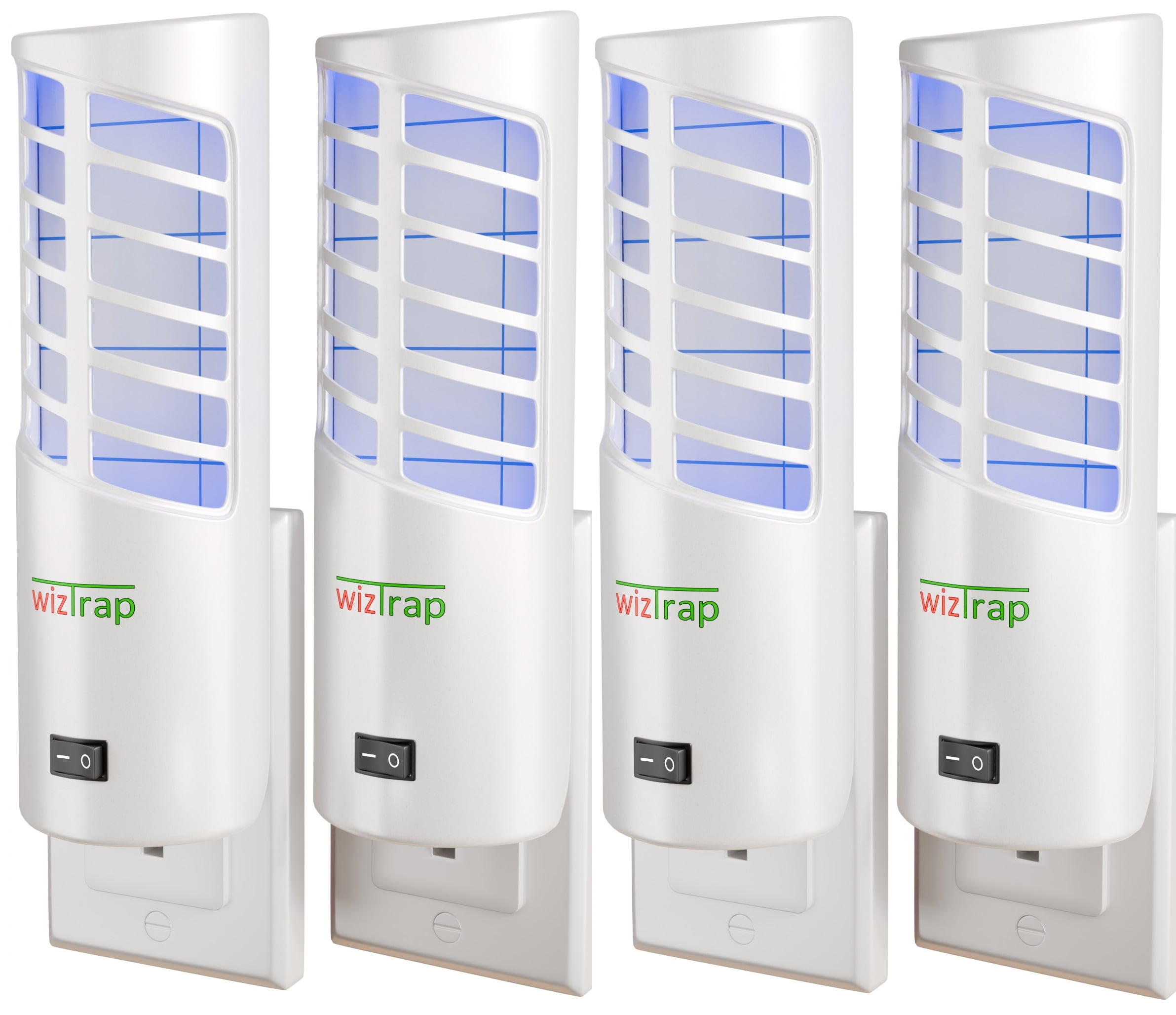 WizTrap 4-Pack Plug in Fly Trap, 21 UV LED Bulbs, 20 Sticky Glue Board ...