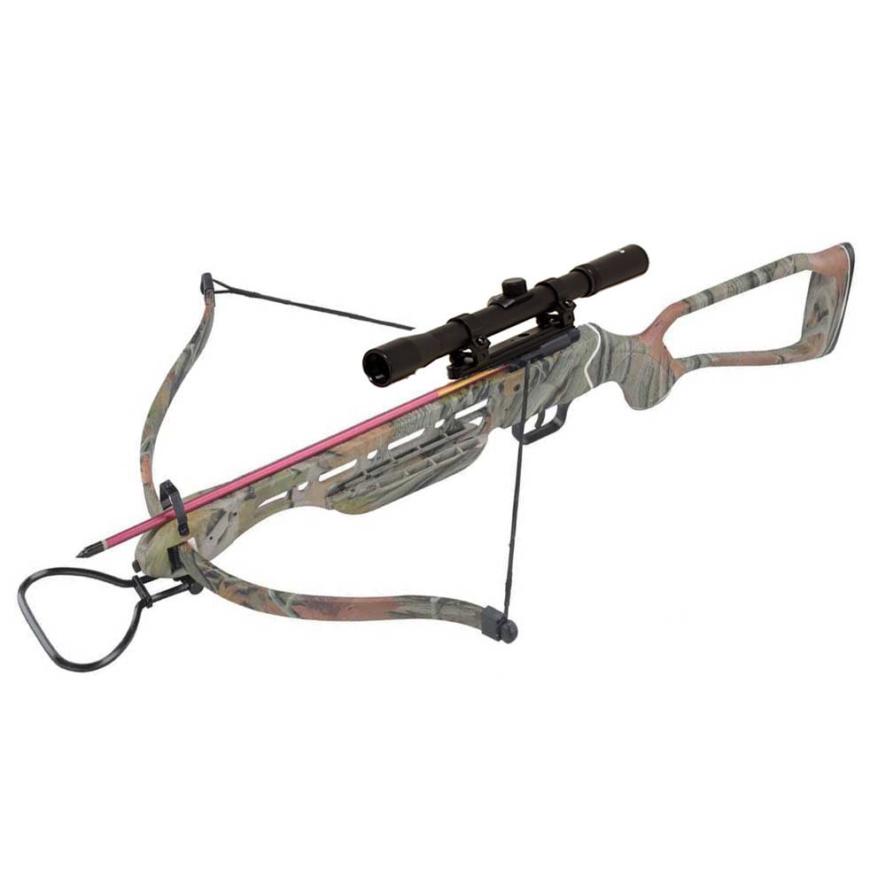 Wizard 150 lbs Hunting Crossbow w/ 4x20 Scope 8 Arrows Rope Cocking ...