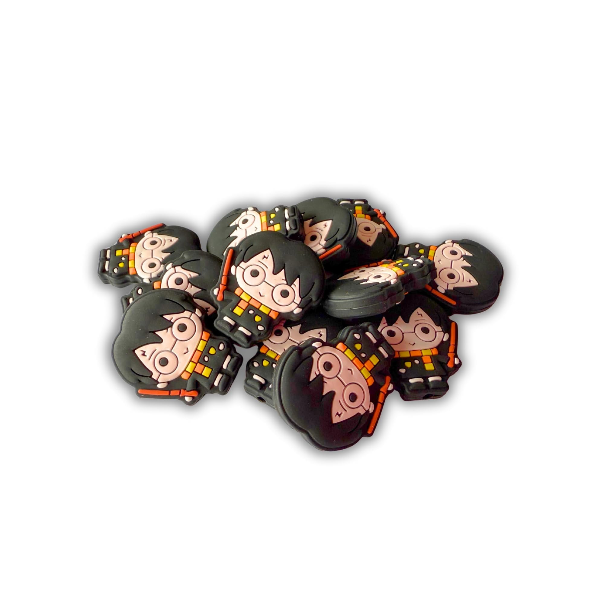 Wizard Boy Silicone Focal Bead 12pk Bulk 3cm Magical World Wand Book ...