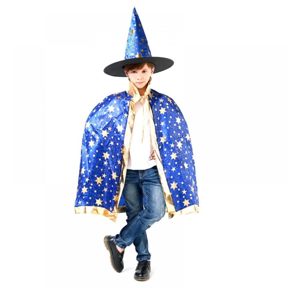 Wizard Cape with Witches Hat,Halloween Cape for Kids,Halloween kids ...