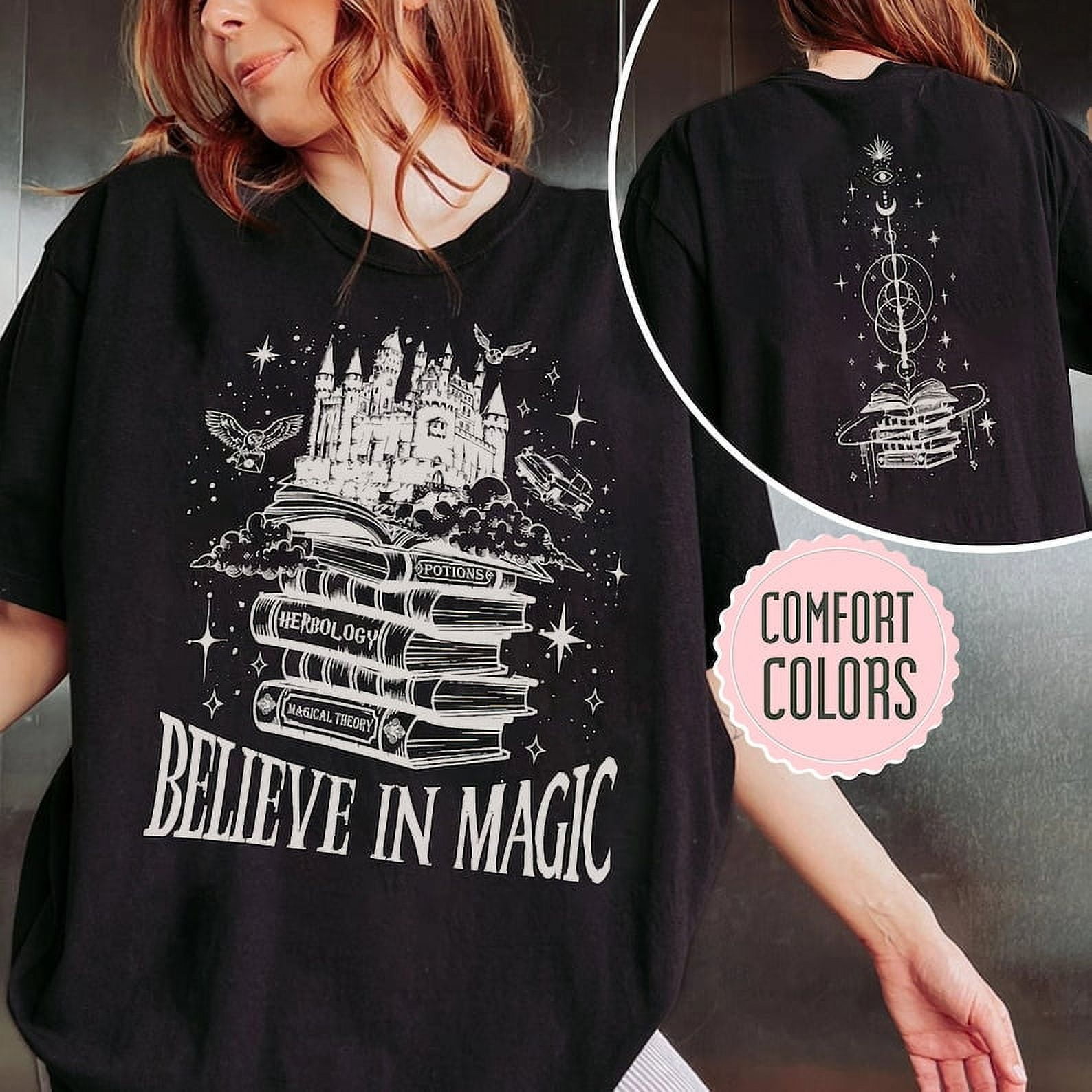 Wizard Castle Book s Shirt - HP Inspired T-Shirt, Believe In Magic ...