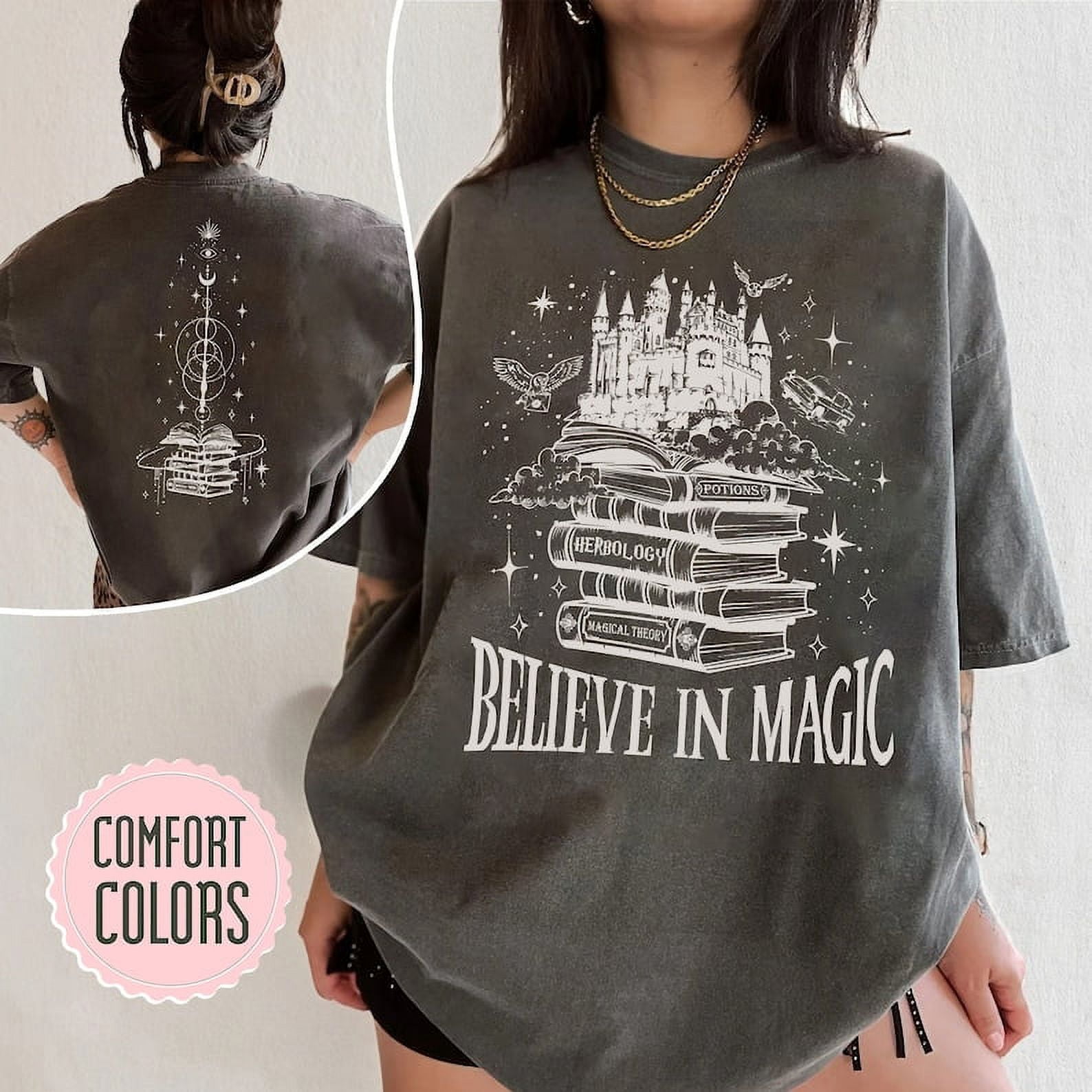 Wizard Castle Book s Shirt - HP Inspired T-Shirt, Believe In Magic ...
