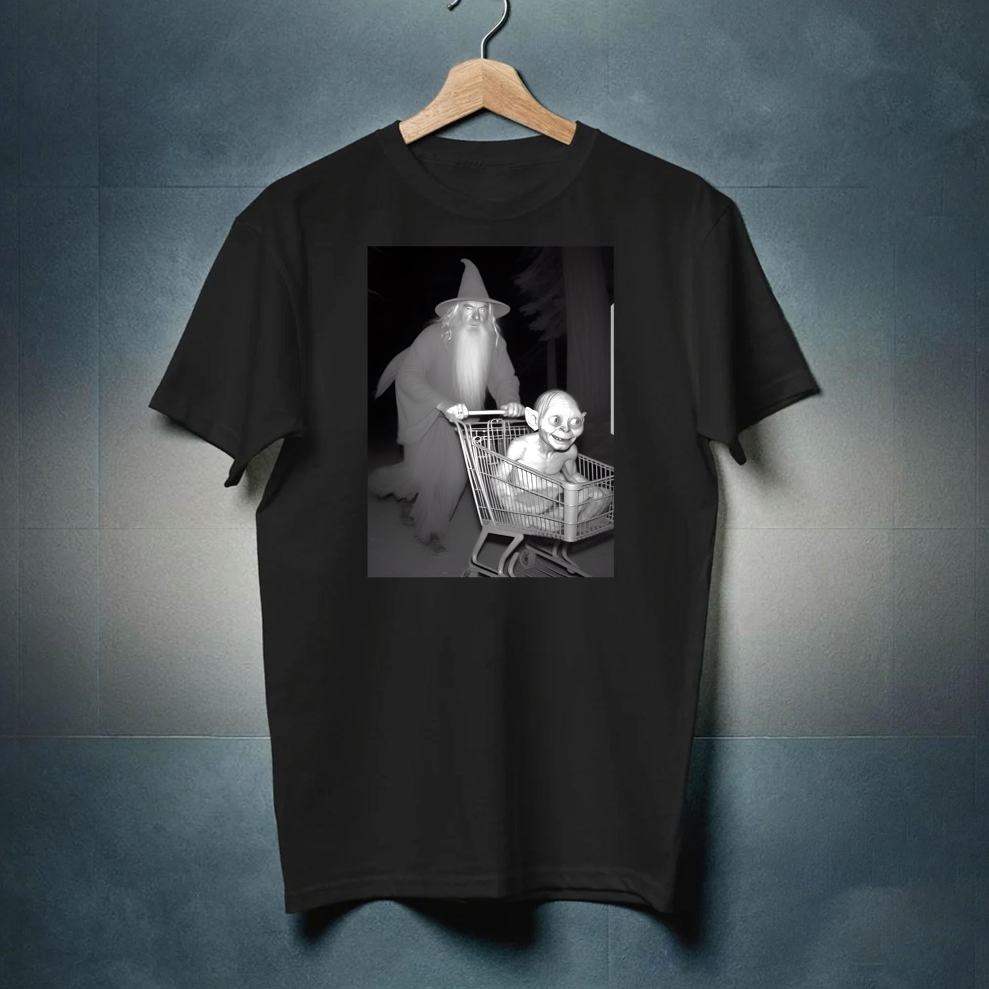Wizard & Creature Chaos Shirt – Fantasy Cart Meme Graphic Tee New ...