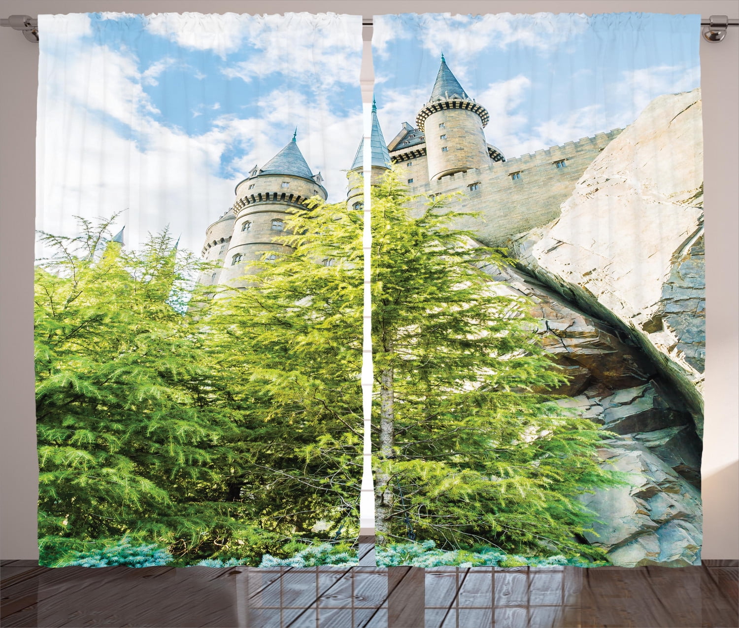 Ambesonne Wizard Curtains 2 Panel Set, Witchcraft Castle Japan, 108" x ...