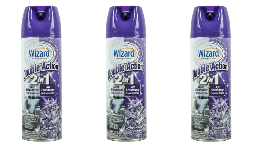 Wizard Double Action 2 in 1 Odor Eliminator + Air Freshener, Lavander ...