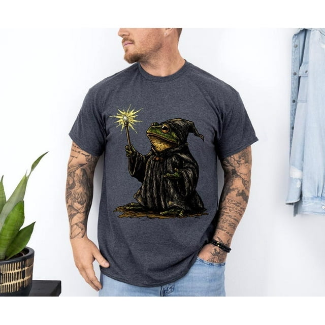 Wizard Frog T-shirt – Fantasy Cottagecore Tee, Mystical Toad Witch ...