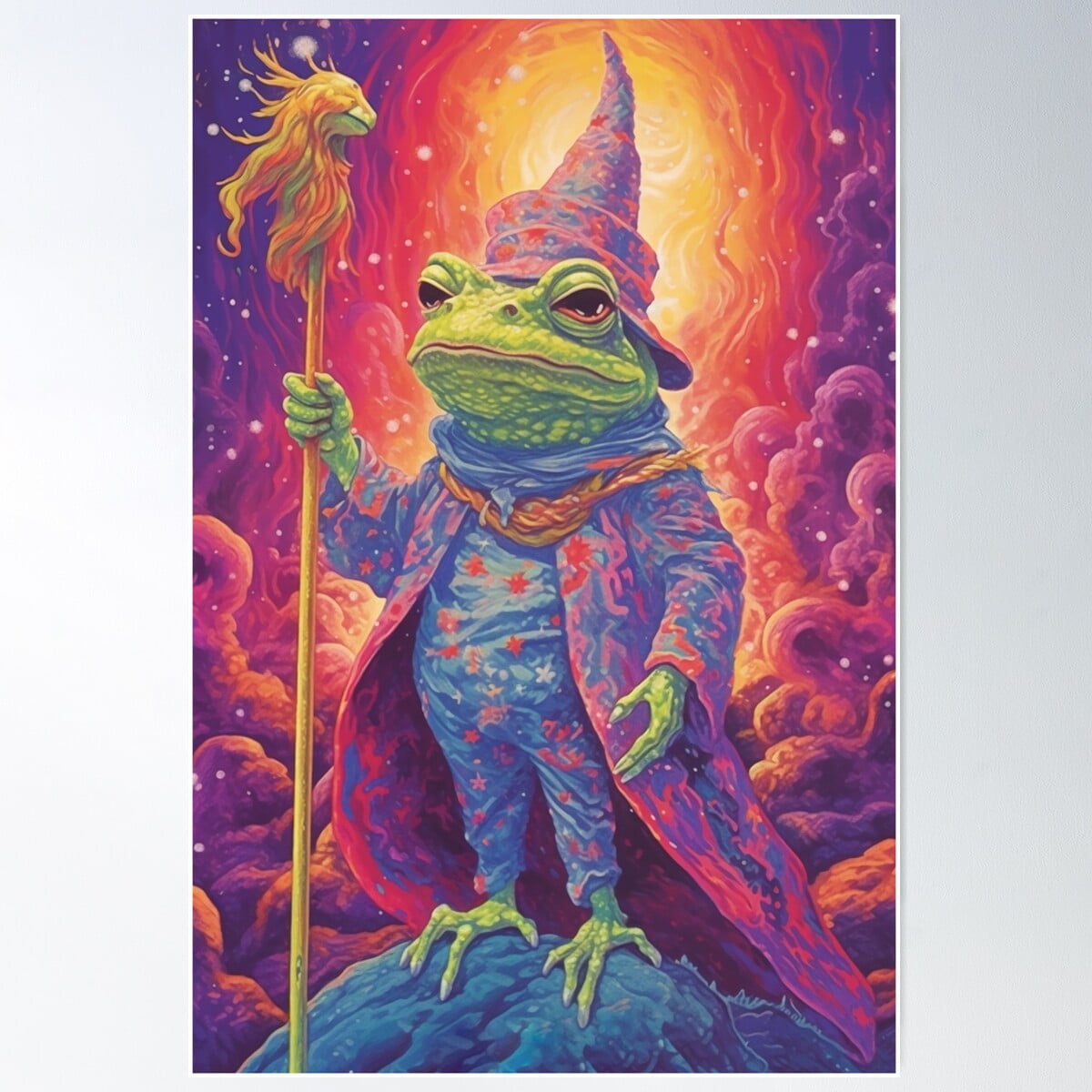 Wizard Frog Toad On A Quest Poster Wall Art, Modern Wall Decor For ...