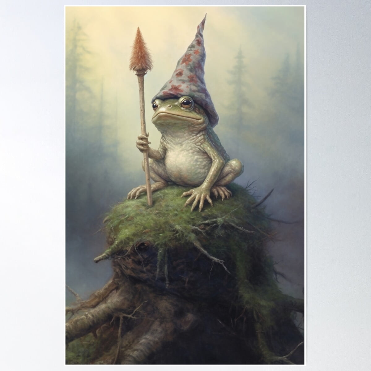 Wizard Frog Toad On Guard Poster Wall Art, Modern Wall Decor For Living ...
