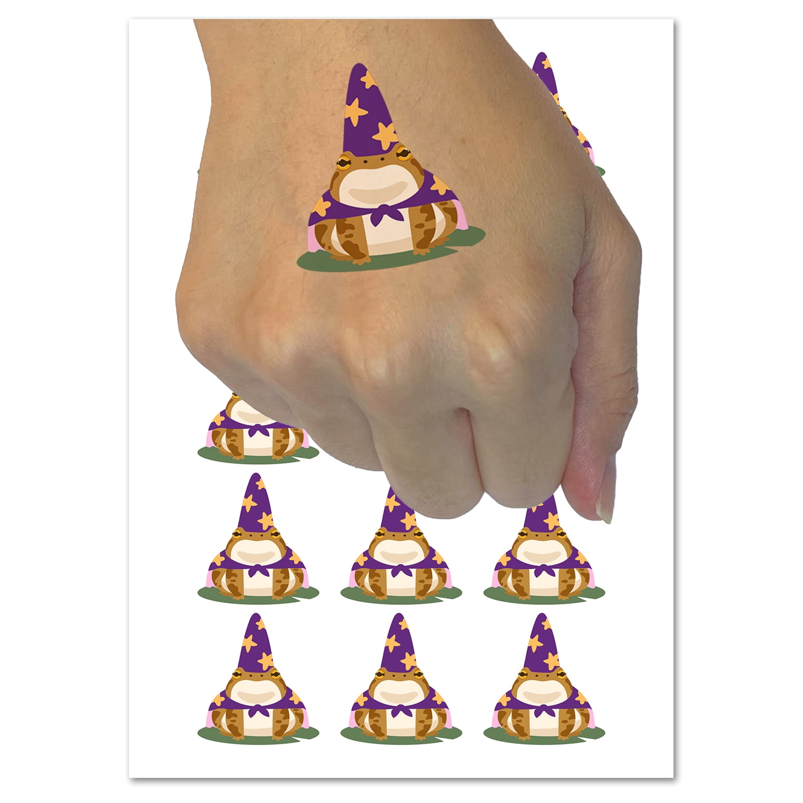 Wizard Frog Toad on Lilypad Water Resistant Temporary Tattoo Set Fake ...