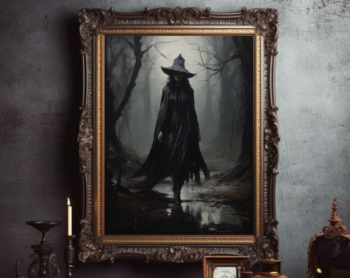 Wizard Hat Witch Print, Witch Spells Prints, Whimsigoth Decor, Gothic ...