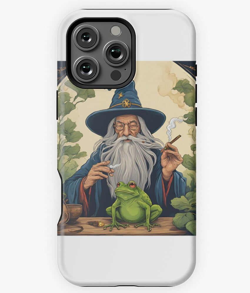 Wizard Having Fun With a Frog Funny Phone Case for iPhone 16 15 14 13 ...