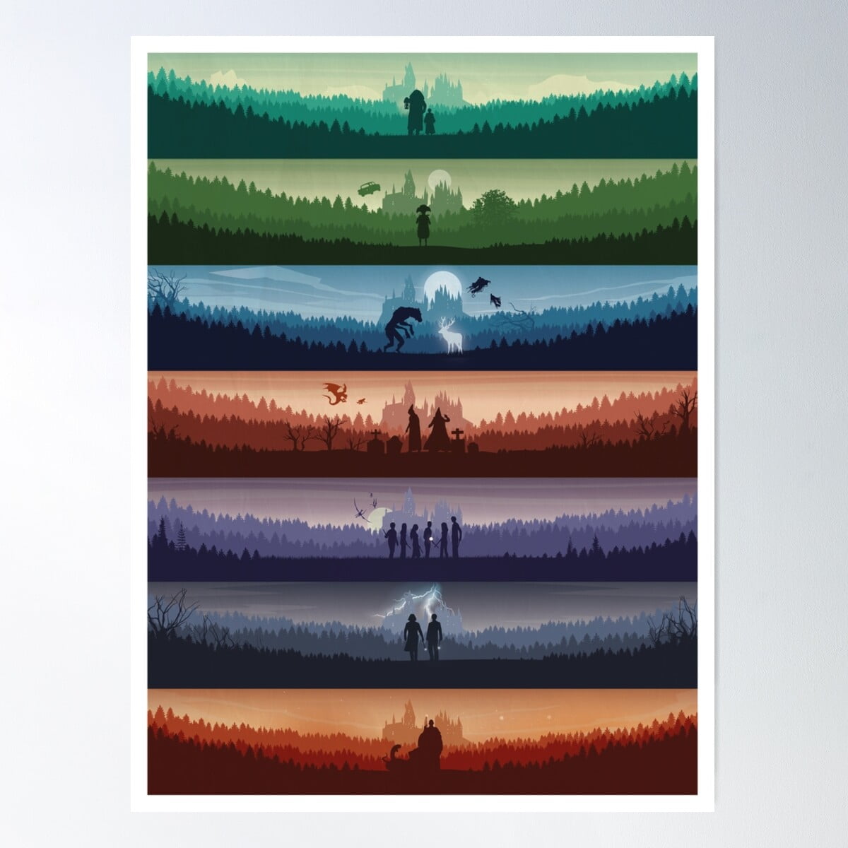 Wizard Magic School Poster Wall Art, Modern Wall Decor For Living Room ...