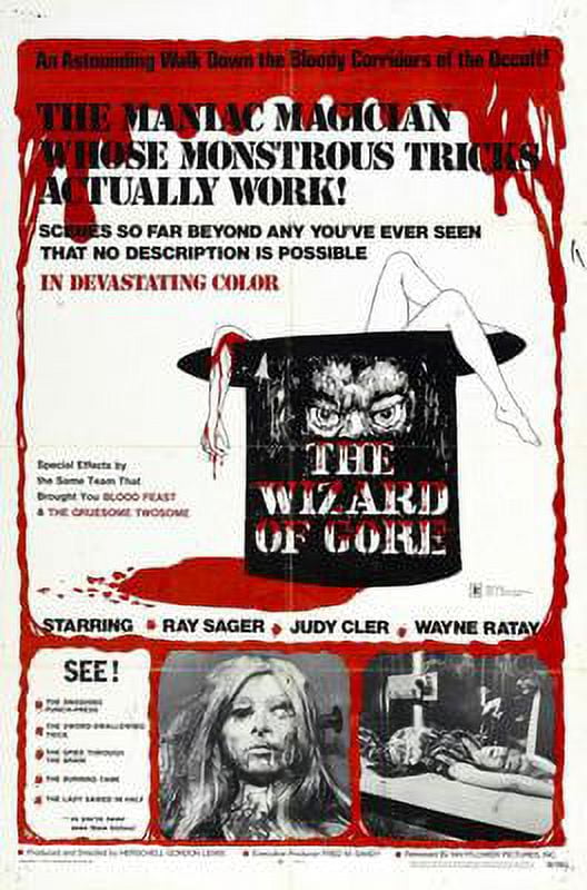 Wizard Of Gore The Movie Poster Art Poster 24x36 Unframed, Age: Adults ...
