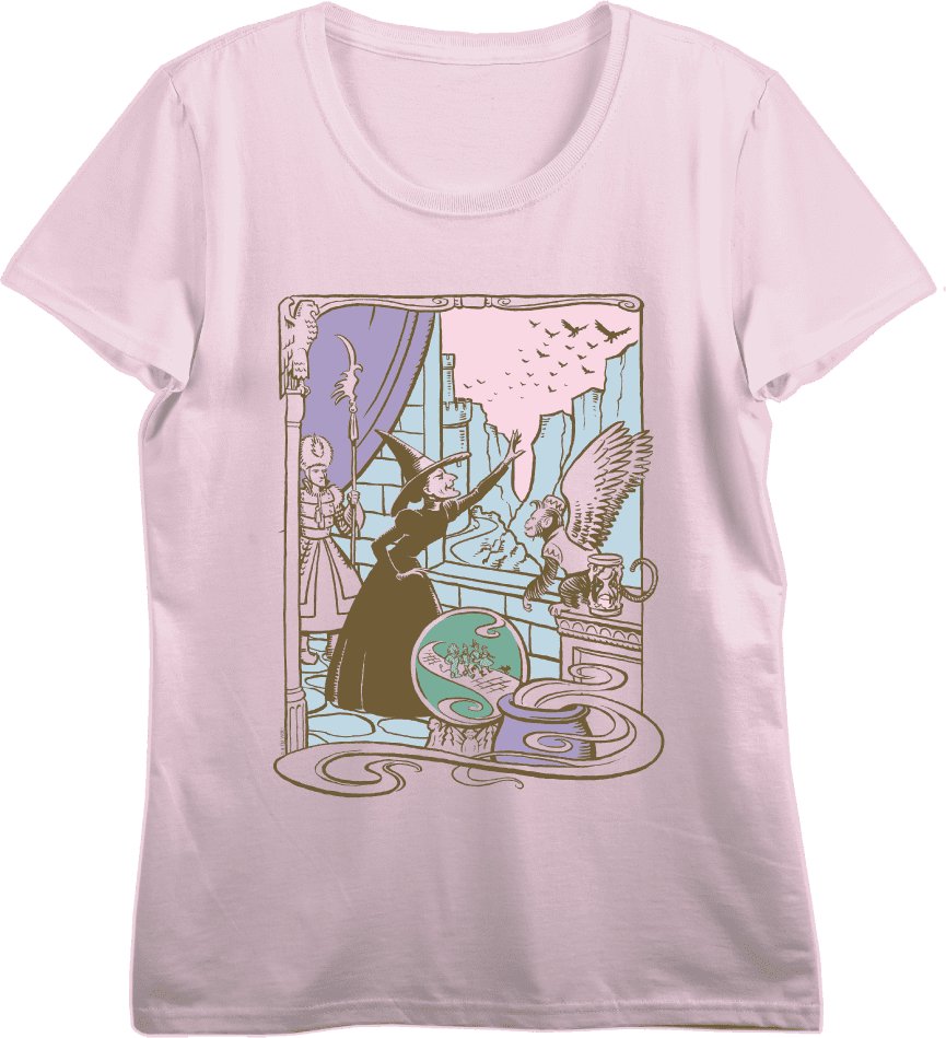Wizard Of Oz Wicked Witch Flying Monkey & Guard Women's Pink Crew Neck ...