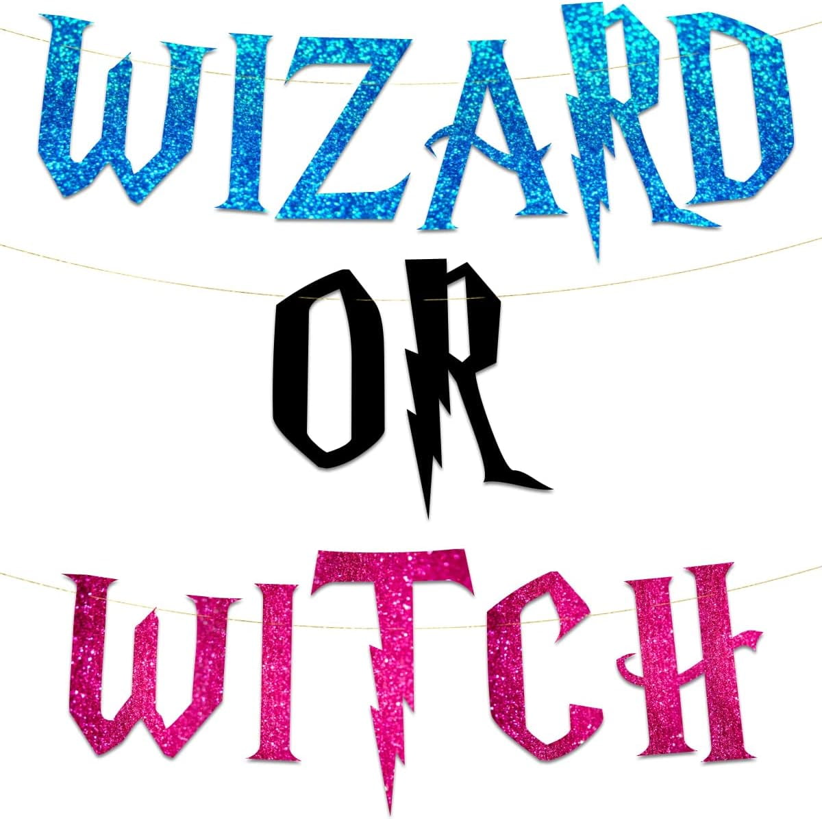 Wizard Or Witch Gender Reveal Party Banner – Pink and Blue Baby Shower ...
