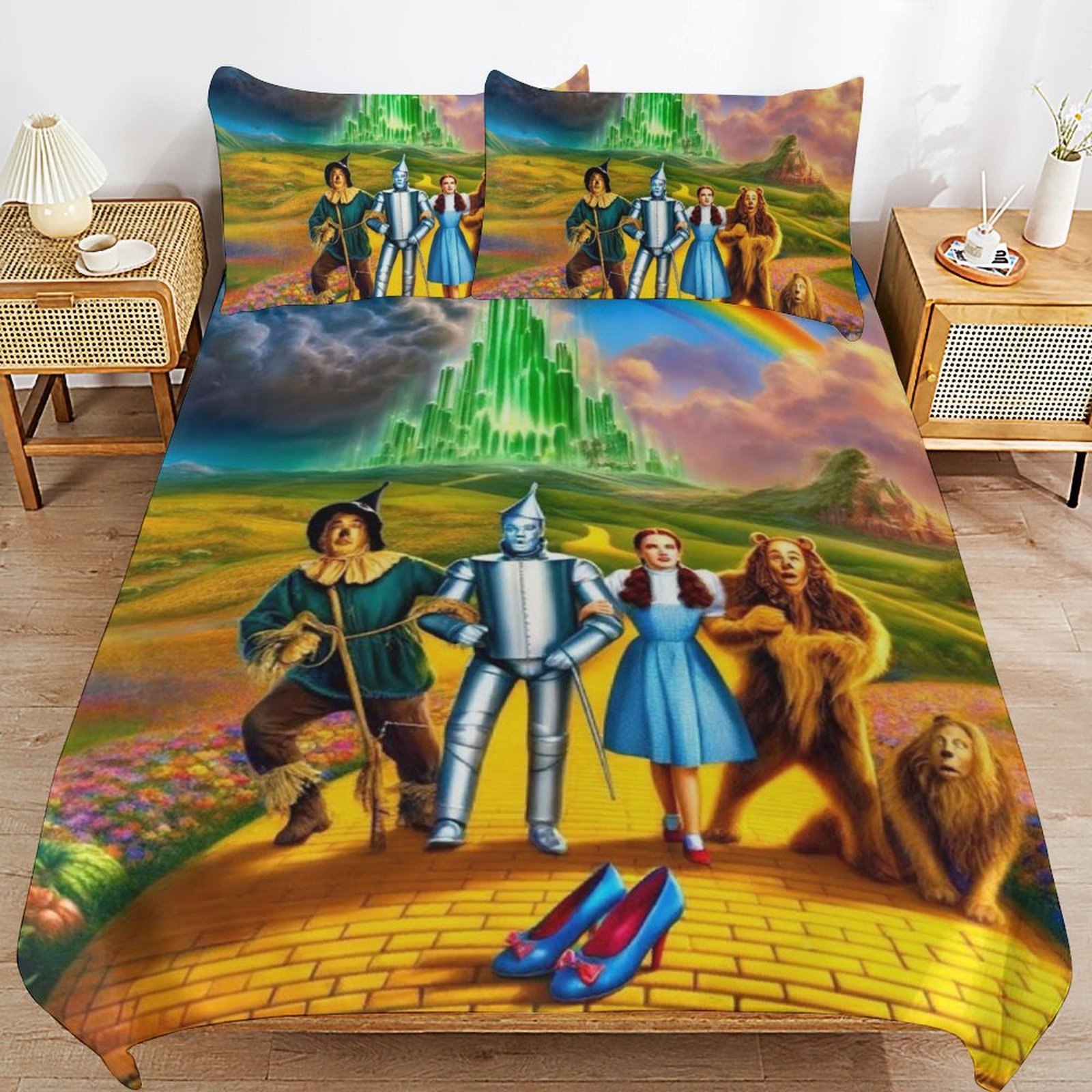 Wizard of O Duvet Cover Set Cartoon Print Bedding Set 3pcs for Kids ...