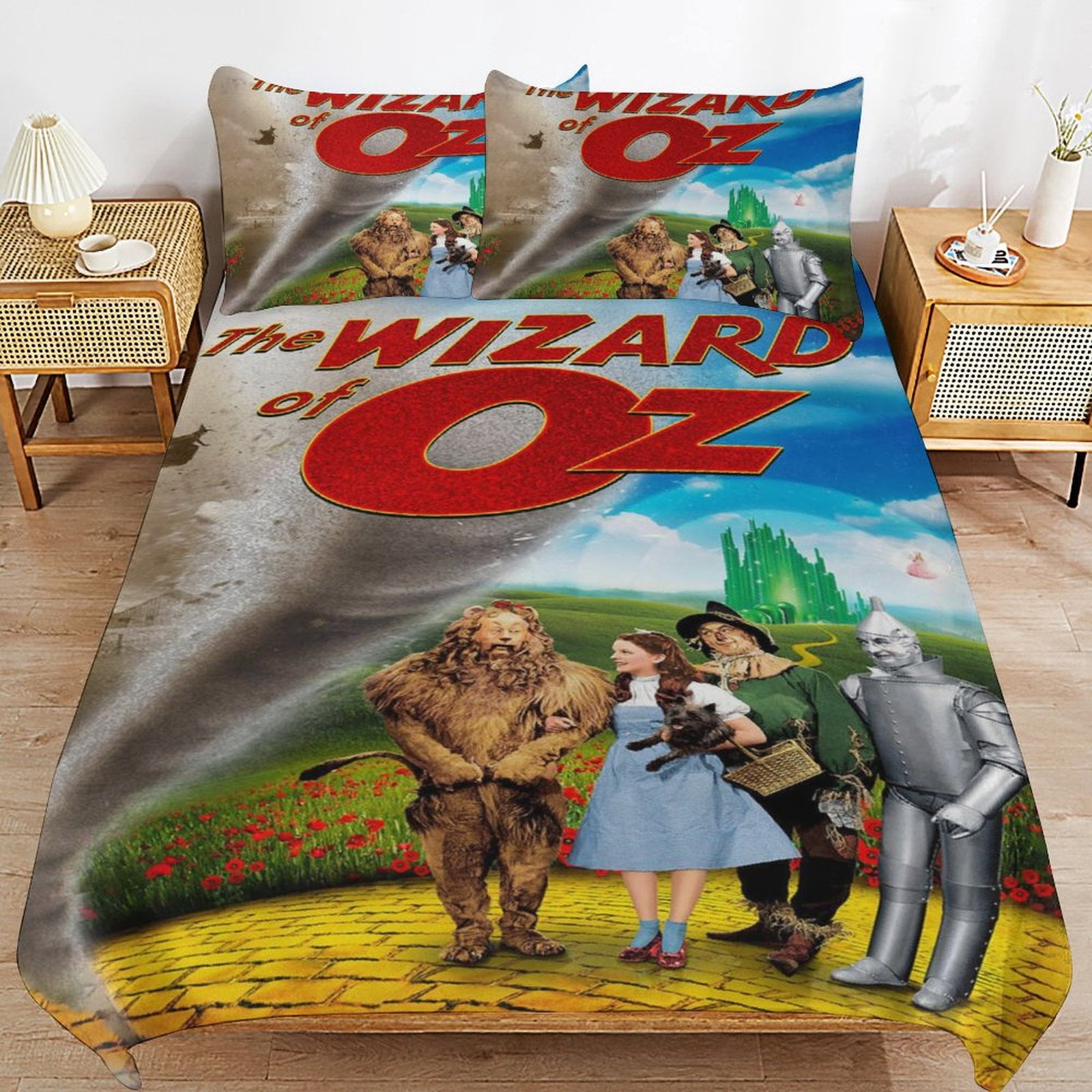 Wizard of O Duvet Cover Set Cartoon Print Bedding Set 3pcs for Kids ...