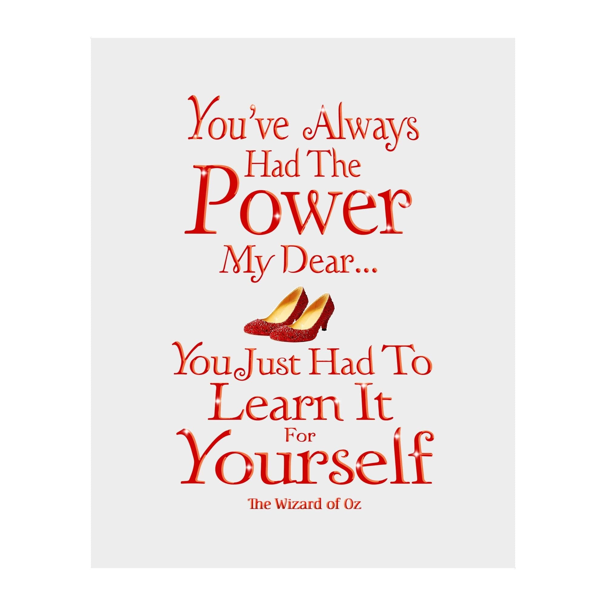 Wizard of Oz Inspirational Quotes Wall Art Print - "You've Always Had ...