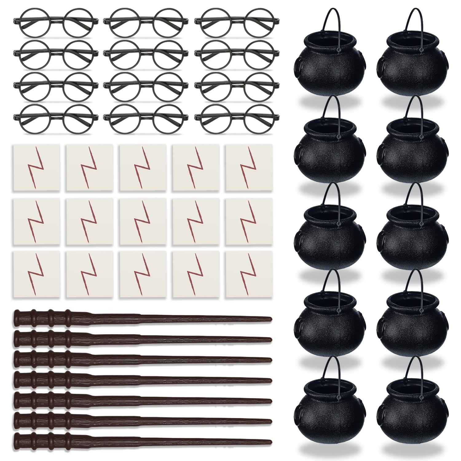 Wizard Party Favors for 12 - Includes Cauldron, Glasses, and Lightning ...