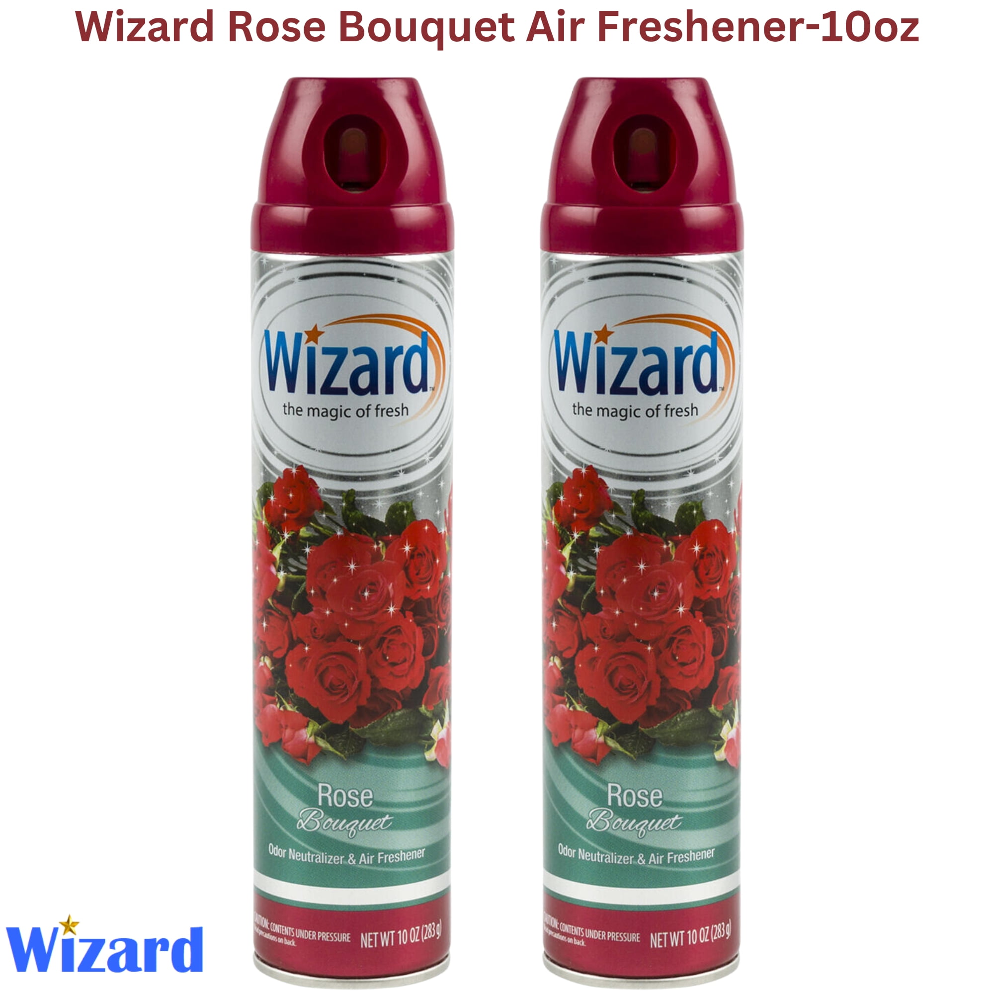 Wizard Rose Bouquet Odor Neutralizer Air Freshener, 10 oz, 2 Piece ...