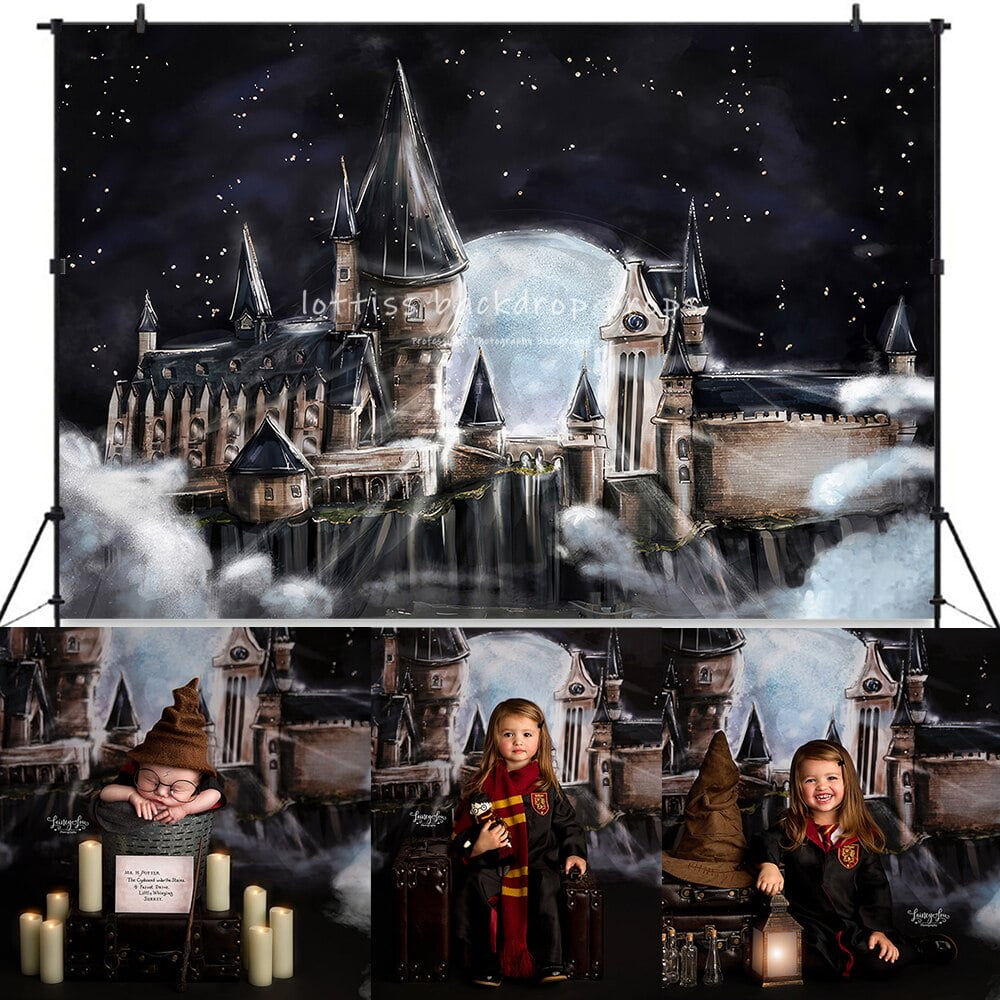 Wizard School Big Moon Backdrops Kids Cake Smash Birthday Photo Prop ...