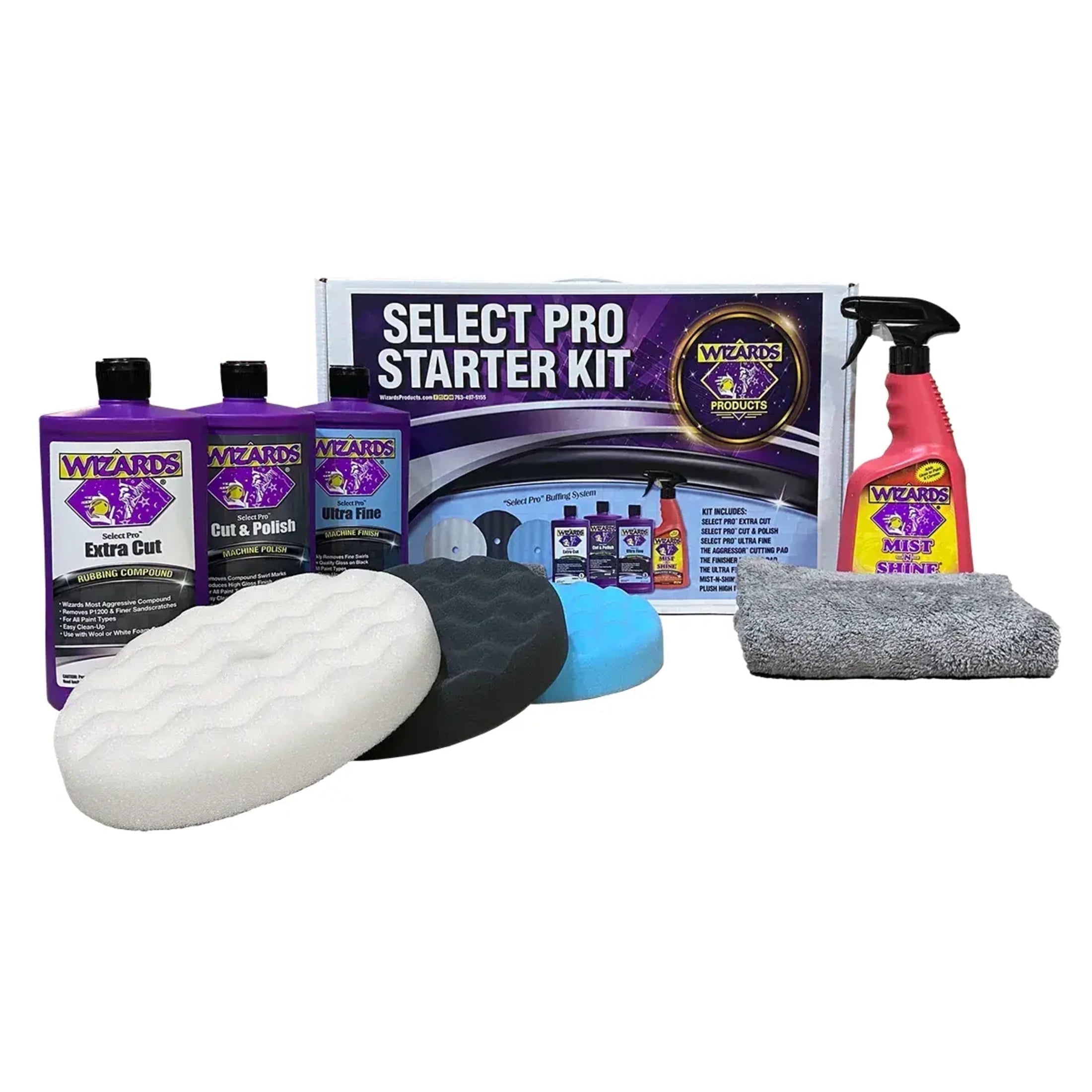 Wizards Products 8-Piece Select Pro Starter Car Cleaning Kit, Car ...