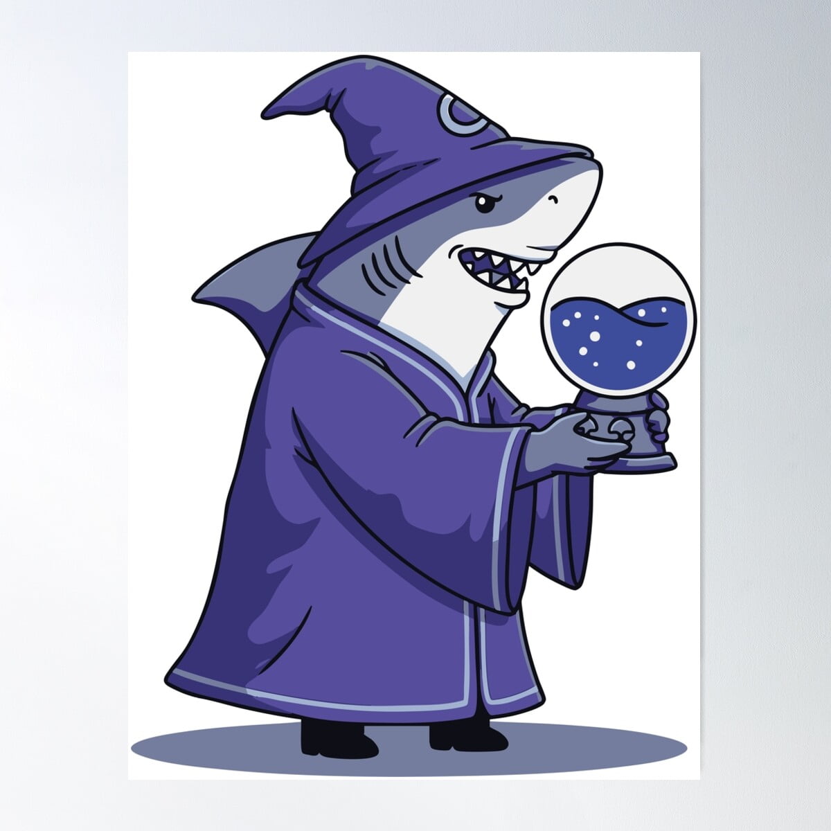 Wizard Shark – Mystical Ocean Sorcerer T-Shirt Poster Wall Art, Modern ...