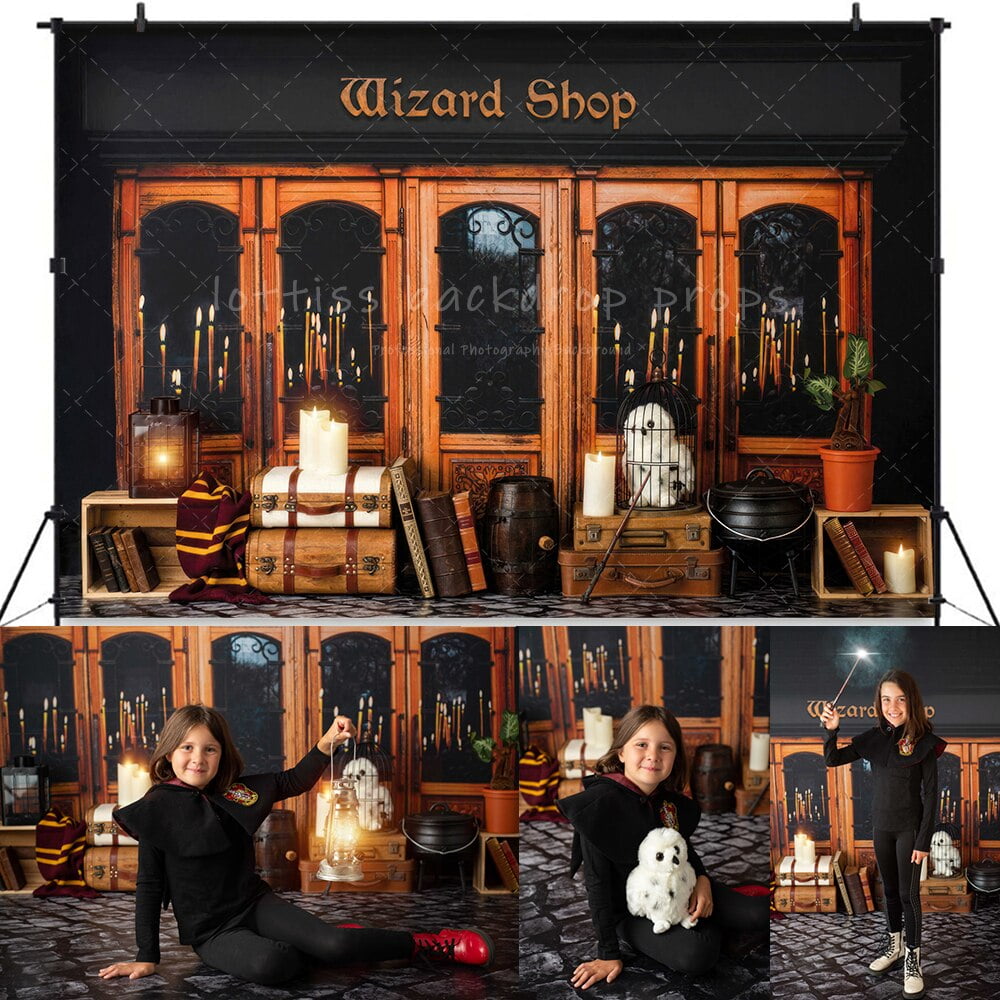 Wizard Shop Backdrops Kids Cake Smash Birthday Props Baby Shower Witch ...