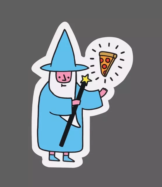 Wizard Sticker Levitating Pizza Waterproof Sticker Phone Decal Water ...