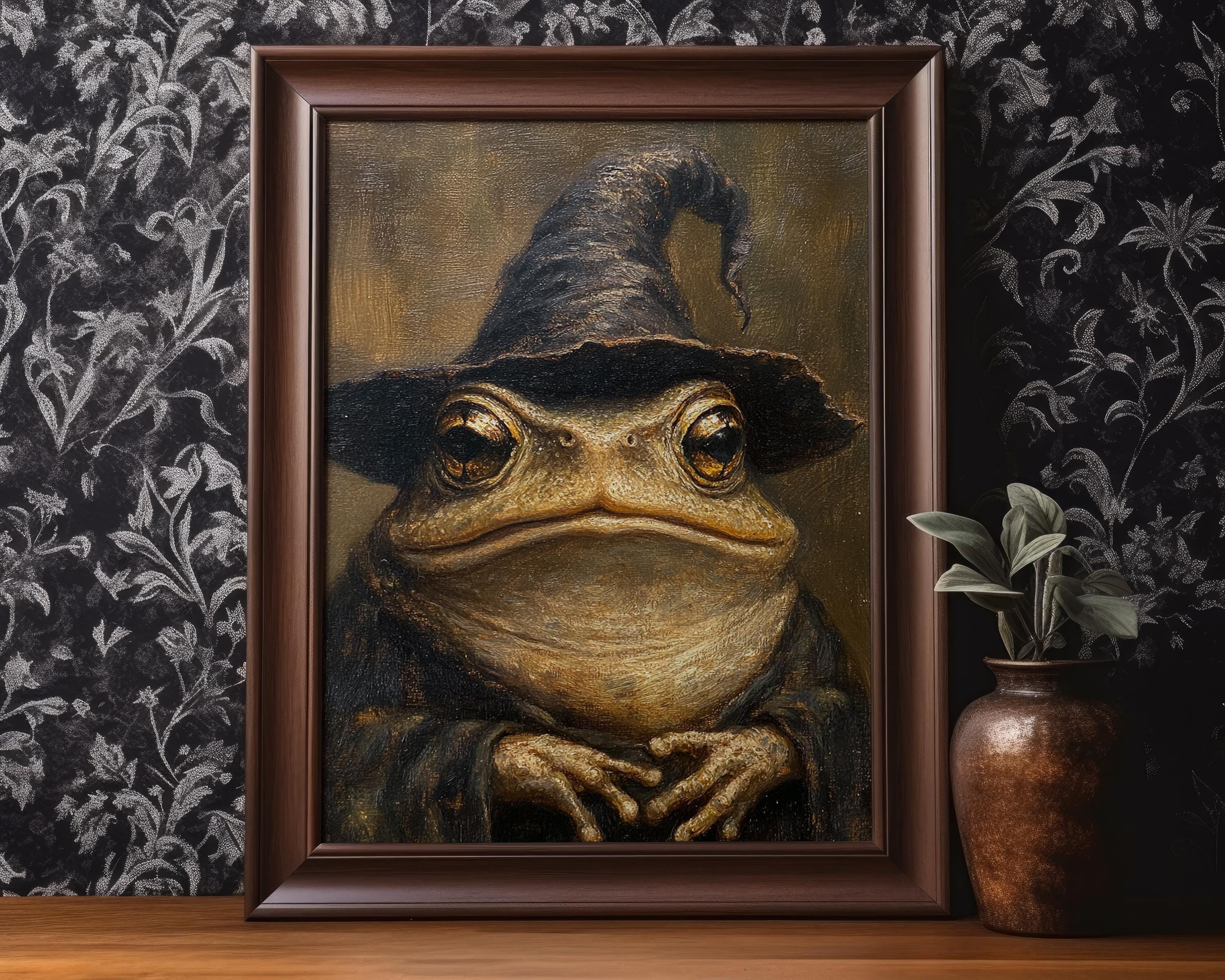 Wizard Toad Poster Unframed Print Goblincore Wall Art Antique Oil ...