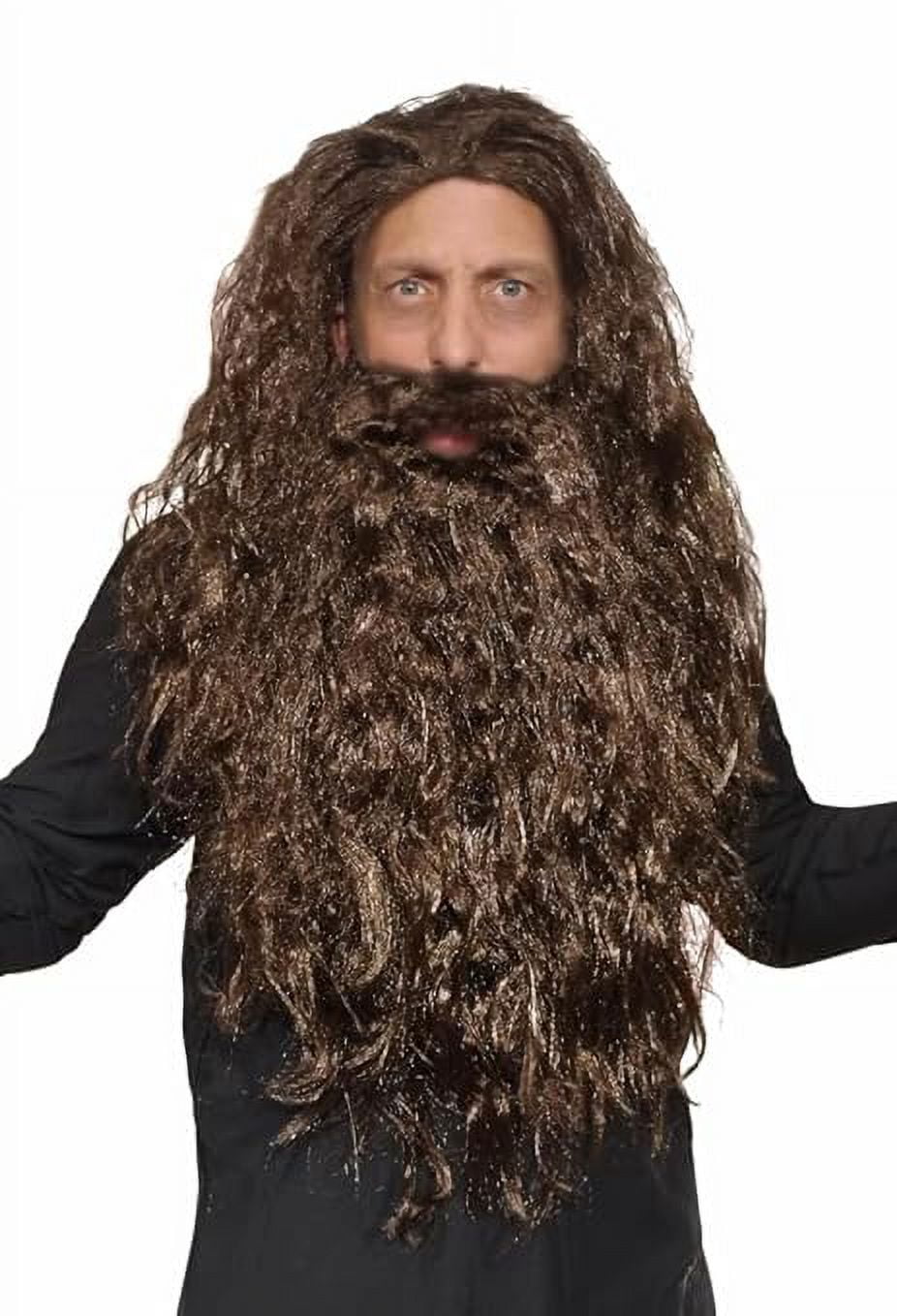 Wizard Wig Costume with Beard Included - One Size Fits All - Grey Color ...