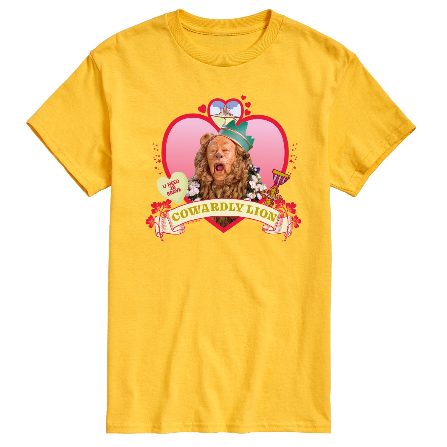 Wizard of Oz - Heart Cowardly Lion - Men's Short Sleeve Graphic T-Shirt ...