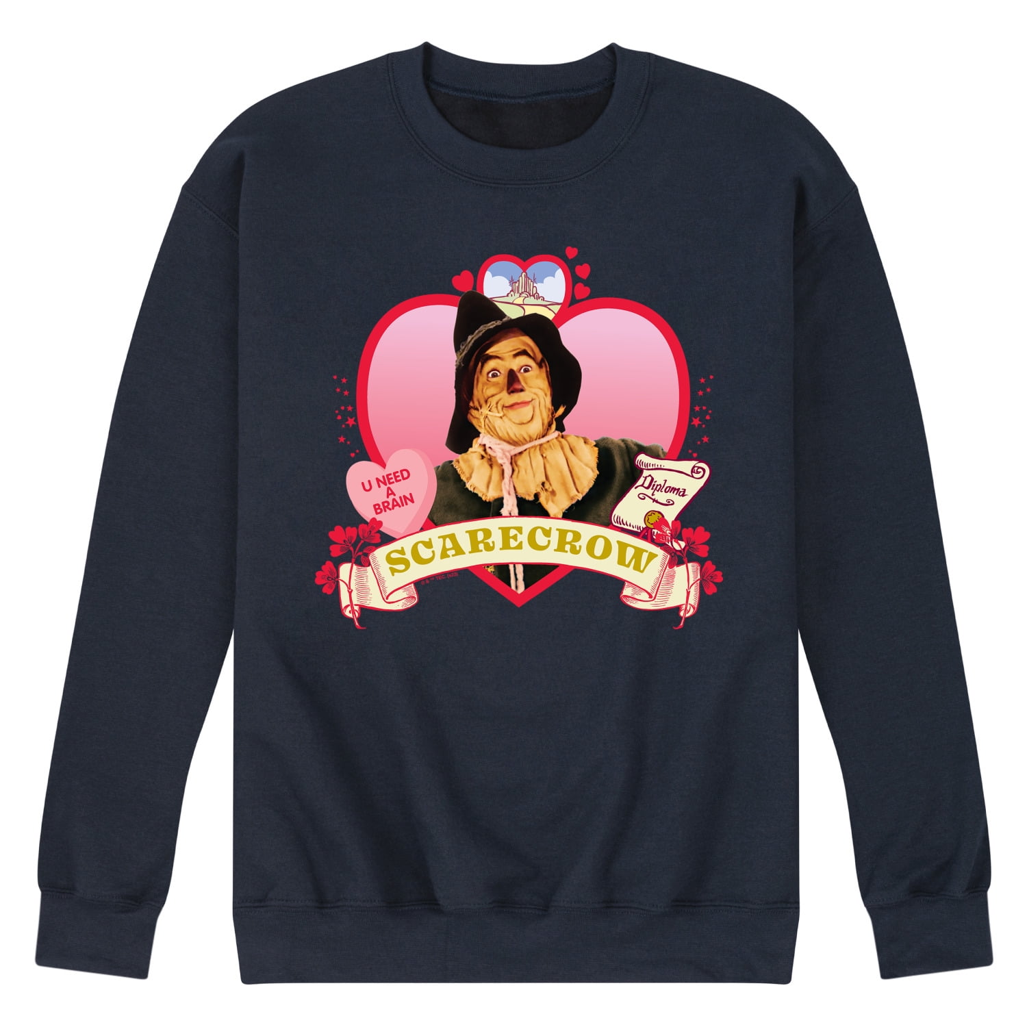 Wizard of Oz - Heart Scarecrow - Men's Crew Neck Fleece Pullover ...