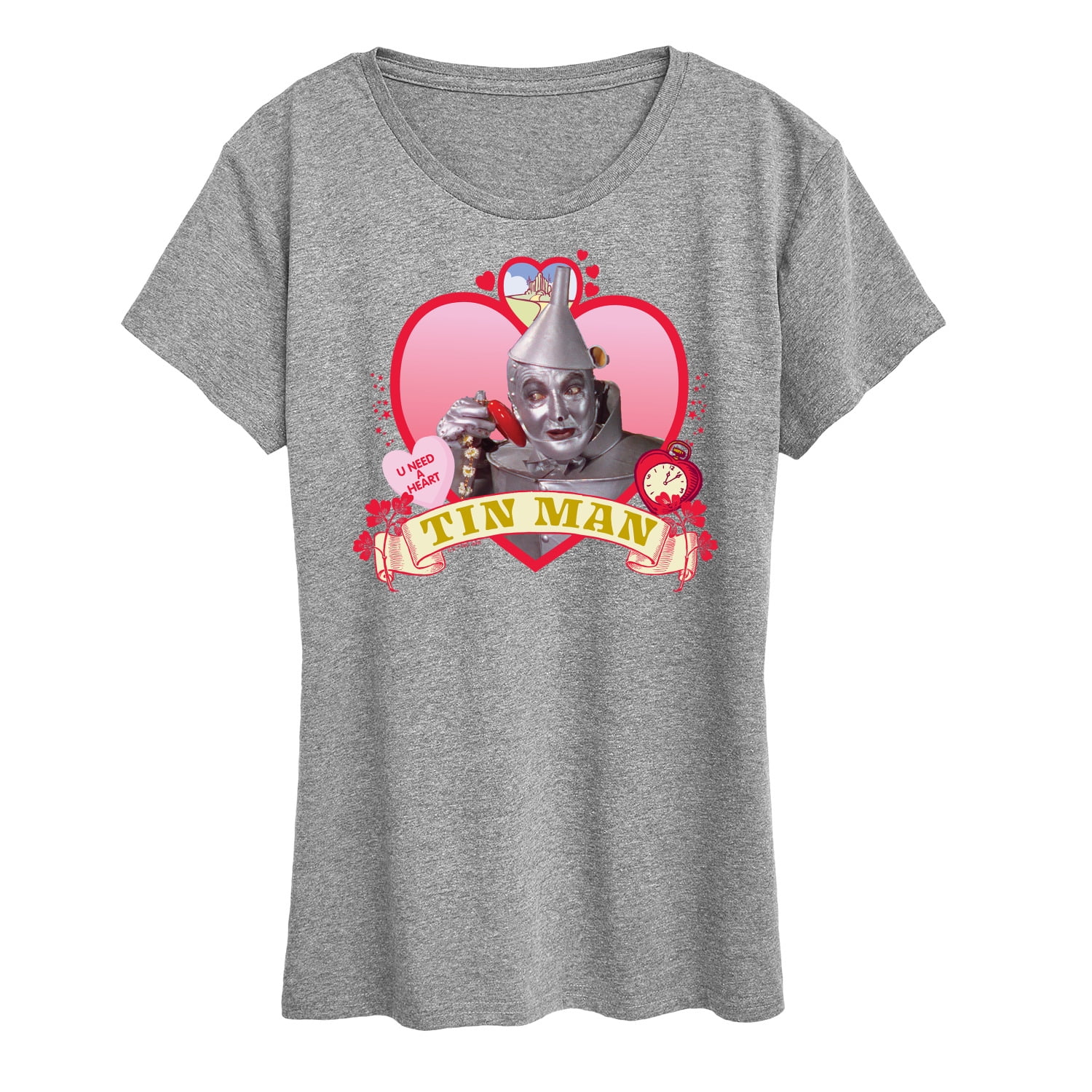 Wizard of Oz - Heart Tin Man - Women's Short Sleeve Graphic T-Shirt ...