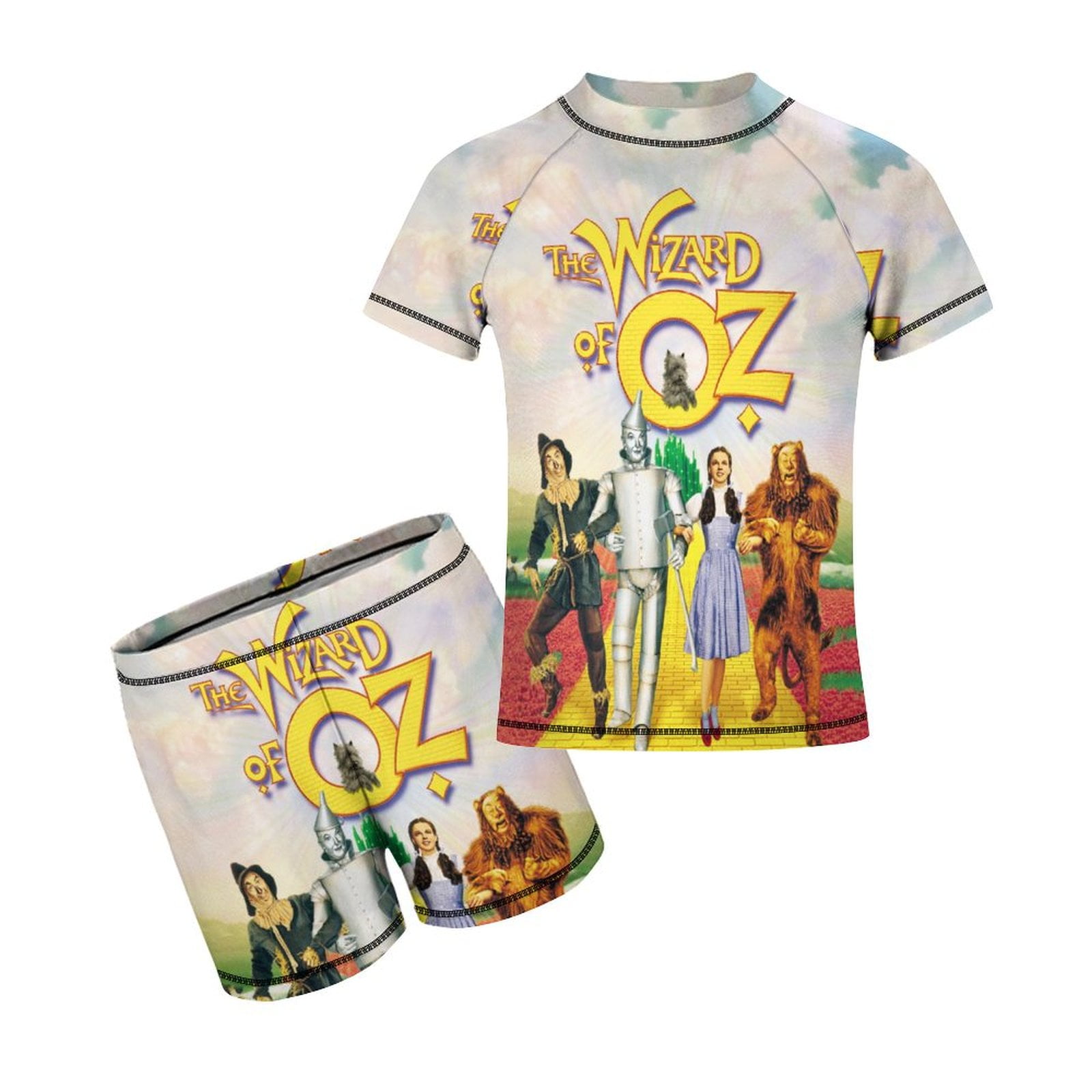 Wizard of O Rash Guard Set 2 Piece Short Sleeve Swim Shirts with Trunks ...