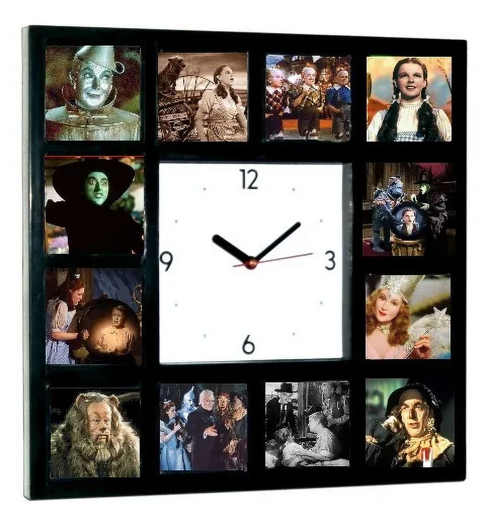Wizard of Oz Square Clock with 12 pictures Dorothy Wicked Witch ...