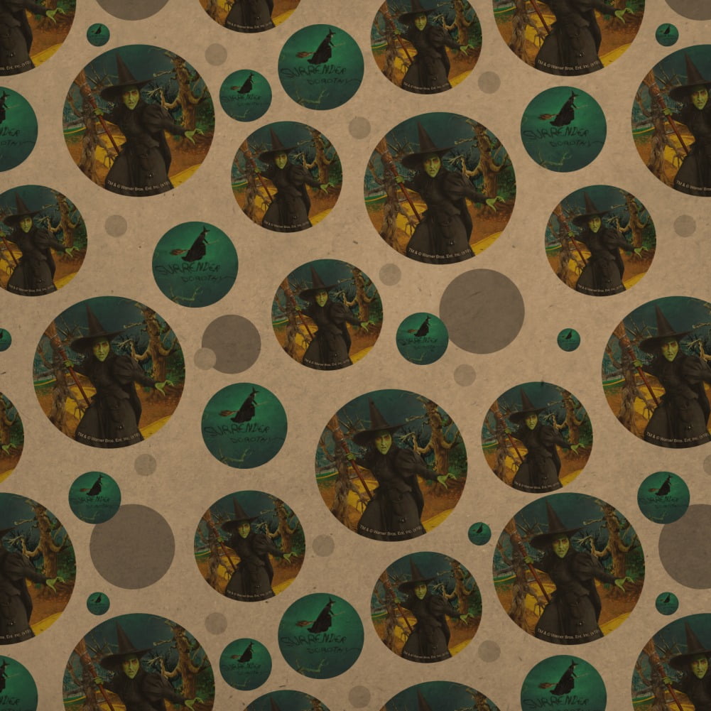 Wizard of Oz Wicked Witch Character Premium Kraft Gift Wrap Wrapping ...