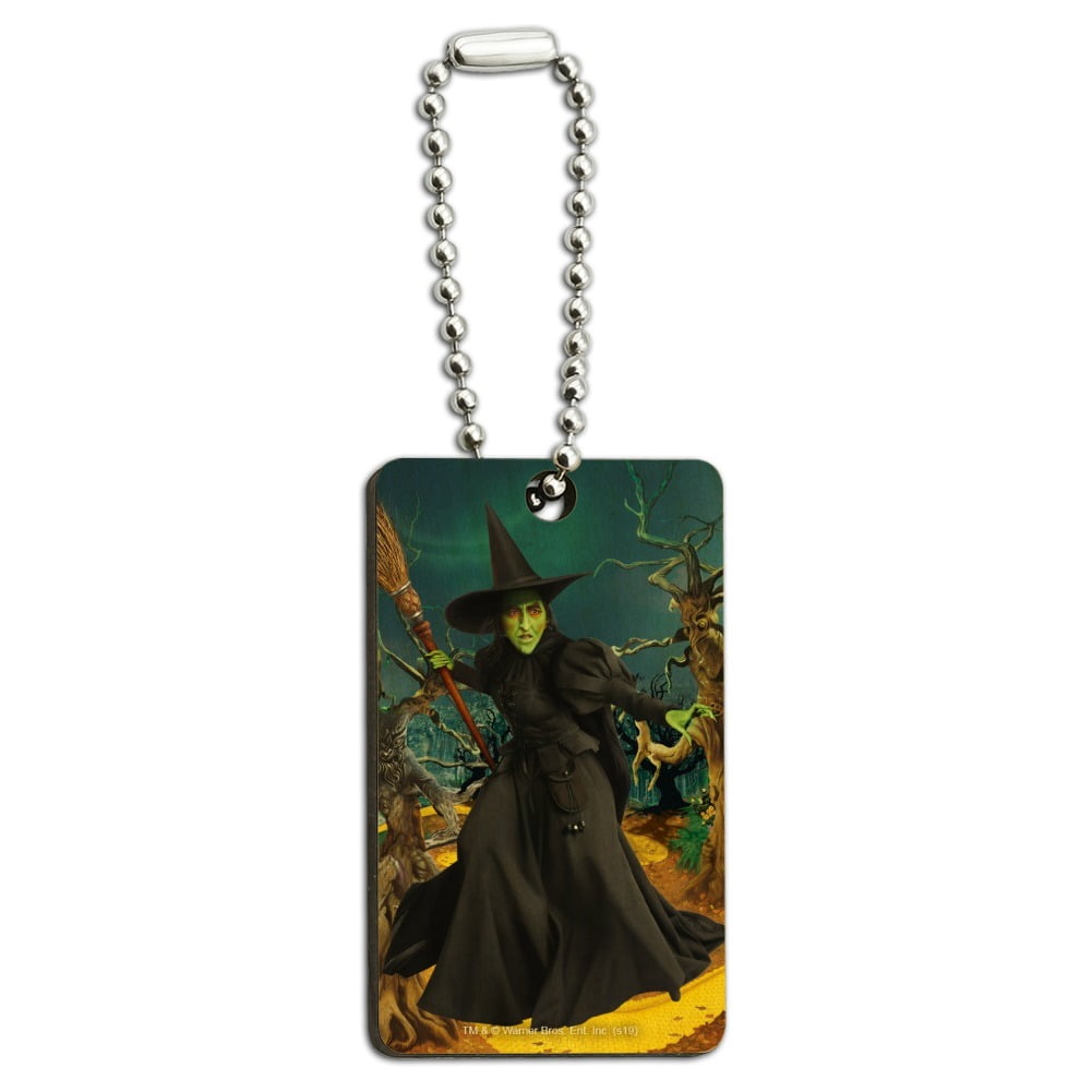 Wizard of Oz Wicked Witch Character Wood Wooden Rectangle Keychain Key ...