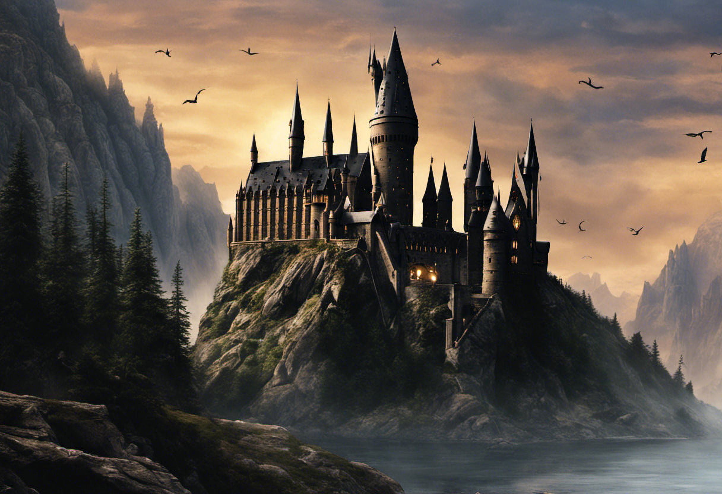 Wizarding World Castle Digital Matte Painting - 12" x 18" Art Print ...