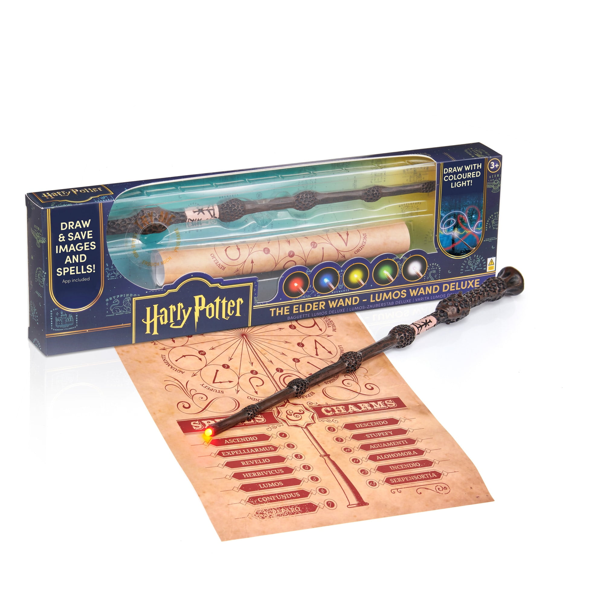 Wizarding World: Deluxe Lumos Wand - Elder Wand - 14" Hand-Painted ...