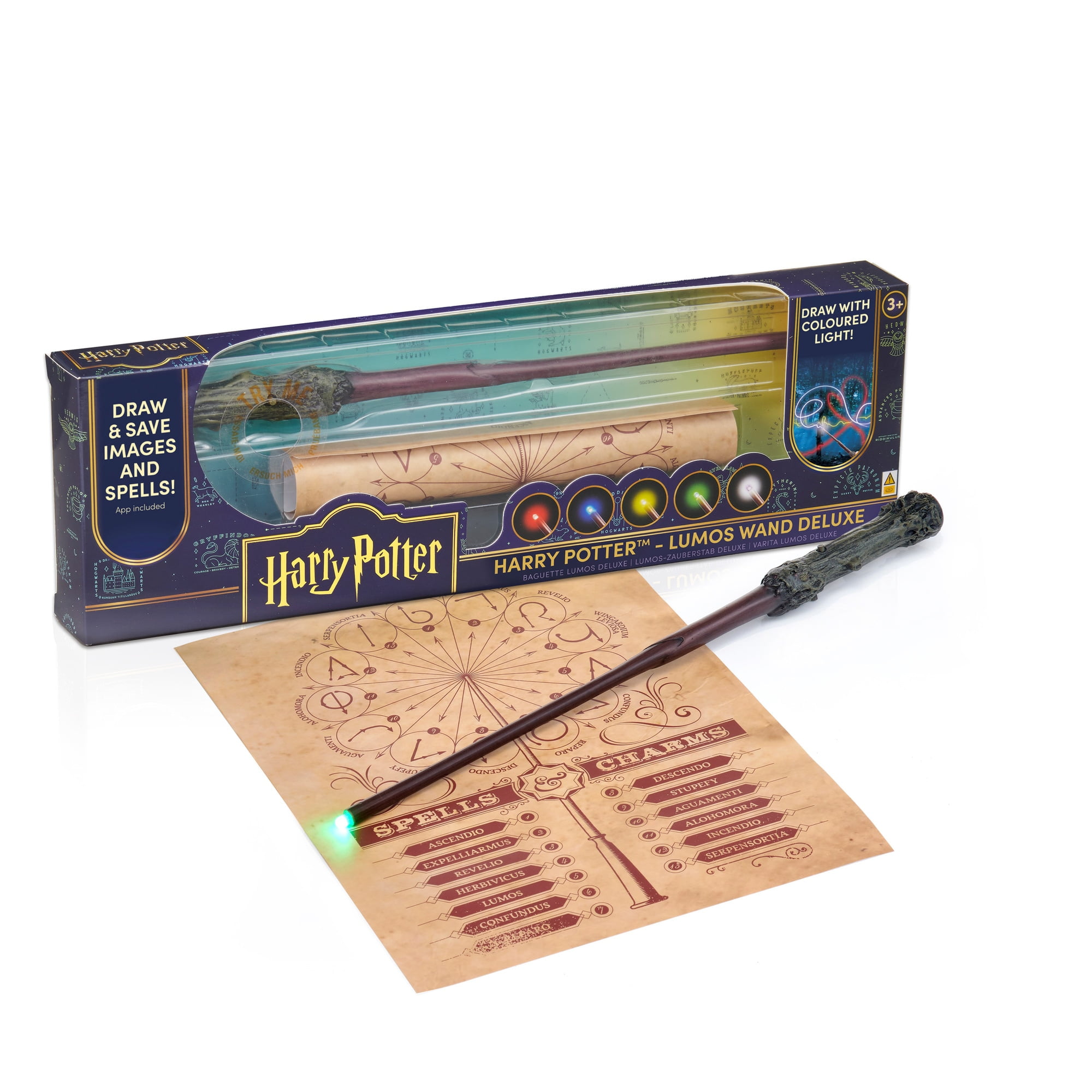Wizarding World: Deluxe Lumos Wand - Harry Potter - 14" Hand-Painted ...
