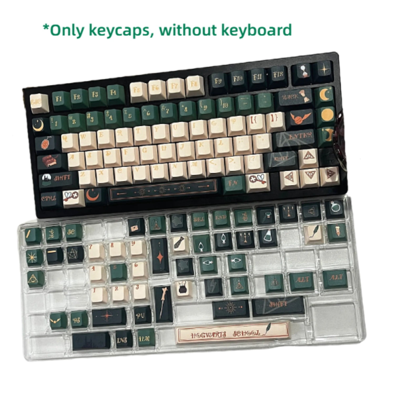 Wizarding World Green & Beige Cherry Profile Keycaps with 5-Side Dye ...