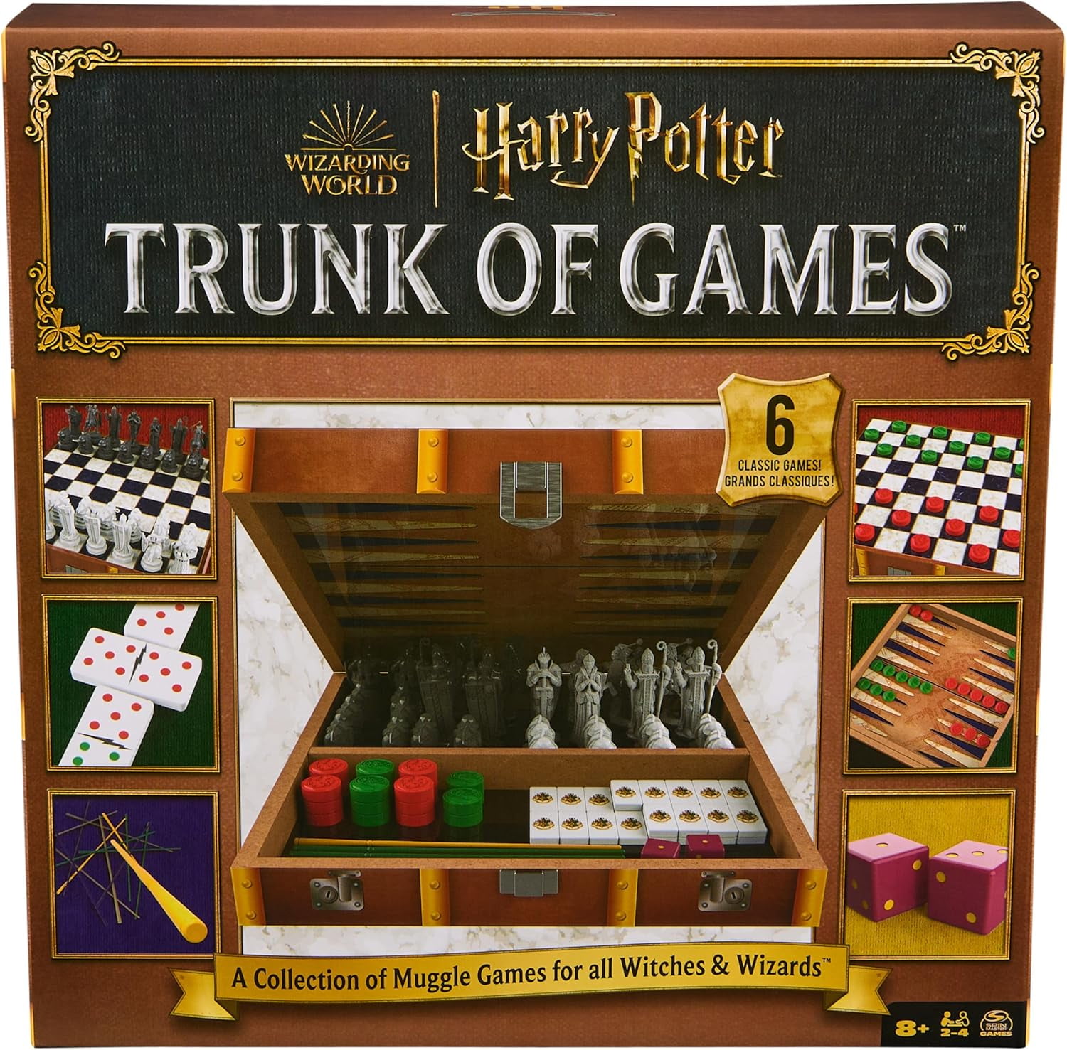 Wizarding World of Harry Potter Trunk of Games, 6-in-1 Game Box, Chess ...