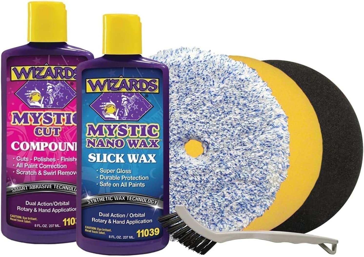 Wizards Products 6-Piece Car Buffer Kit with Car Wax Microfiber Cutting ...