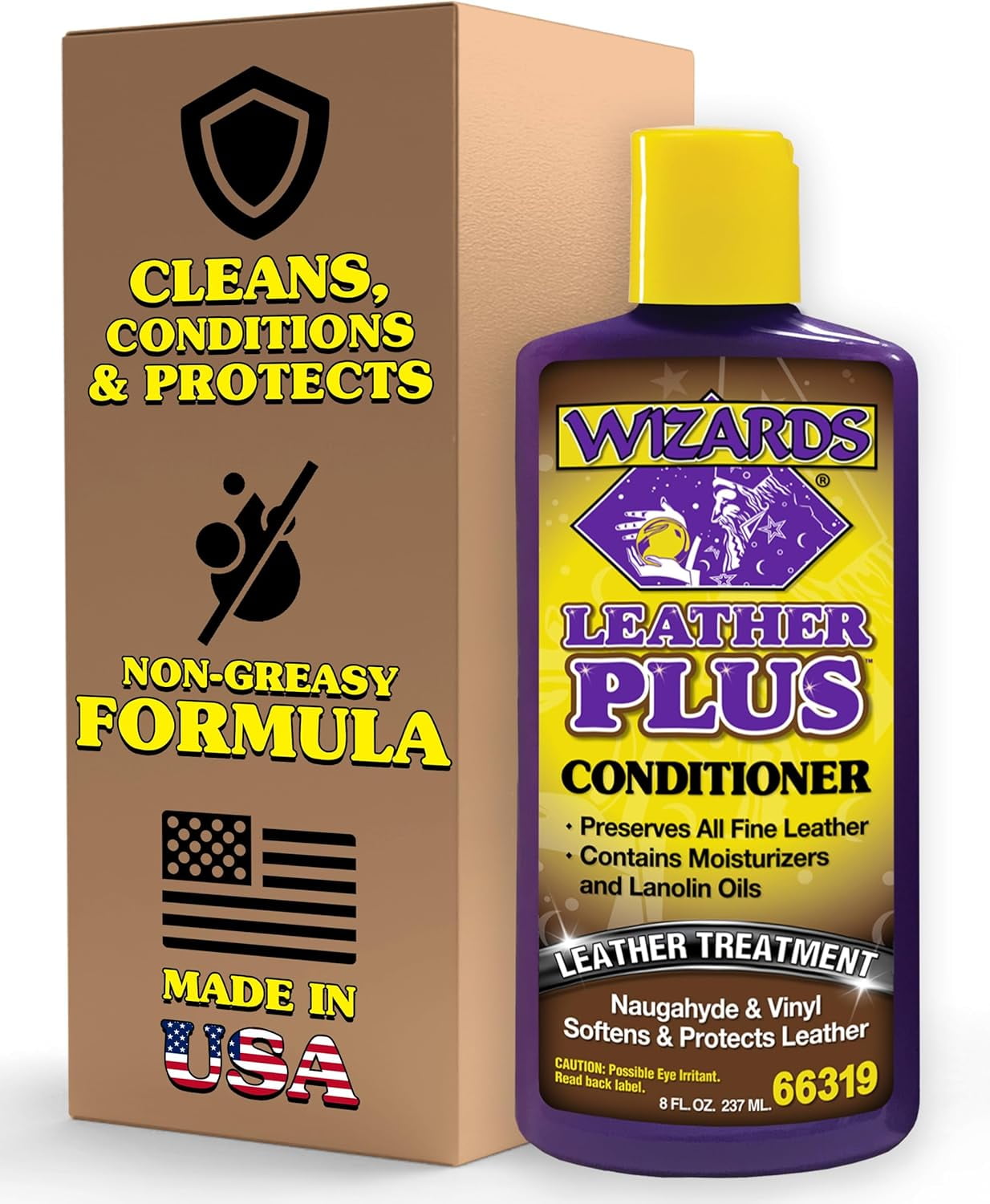 Wizards Products Leather Plus Car Leather Conditioner & Car Leather ...