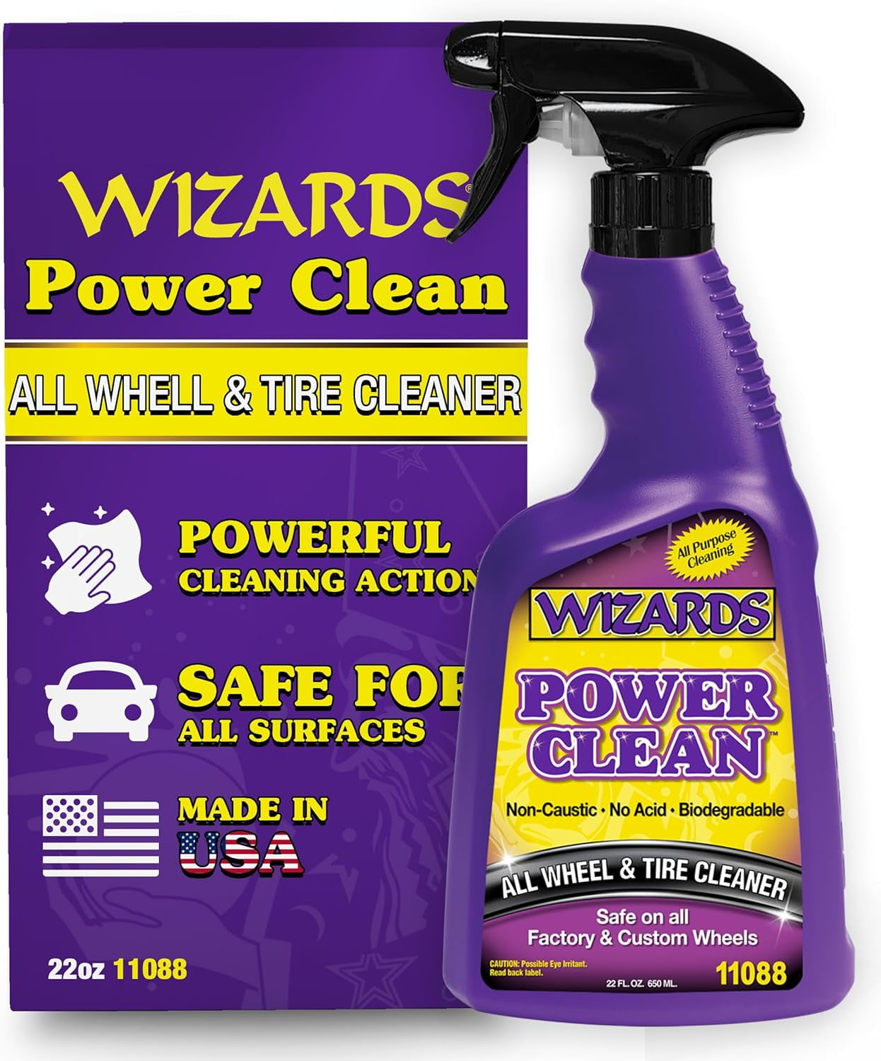 Wizards Products Power Clean Wheel Cleaner and Tire Cleaner Spray ...