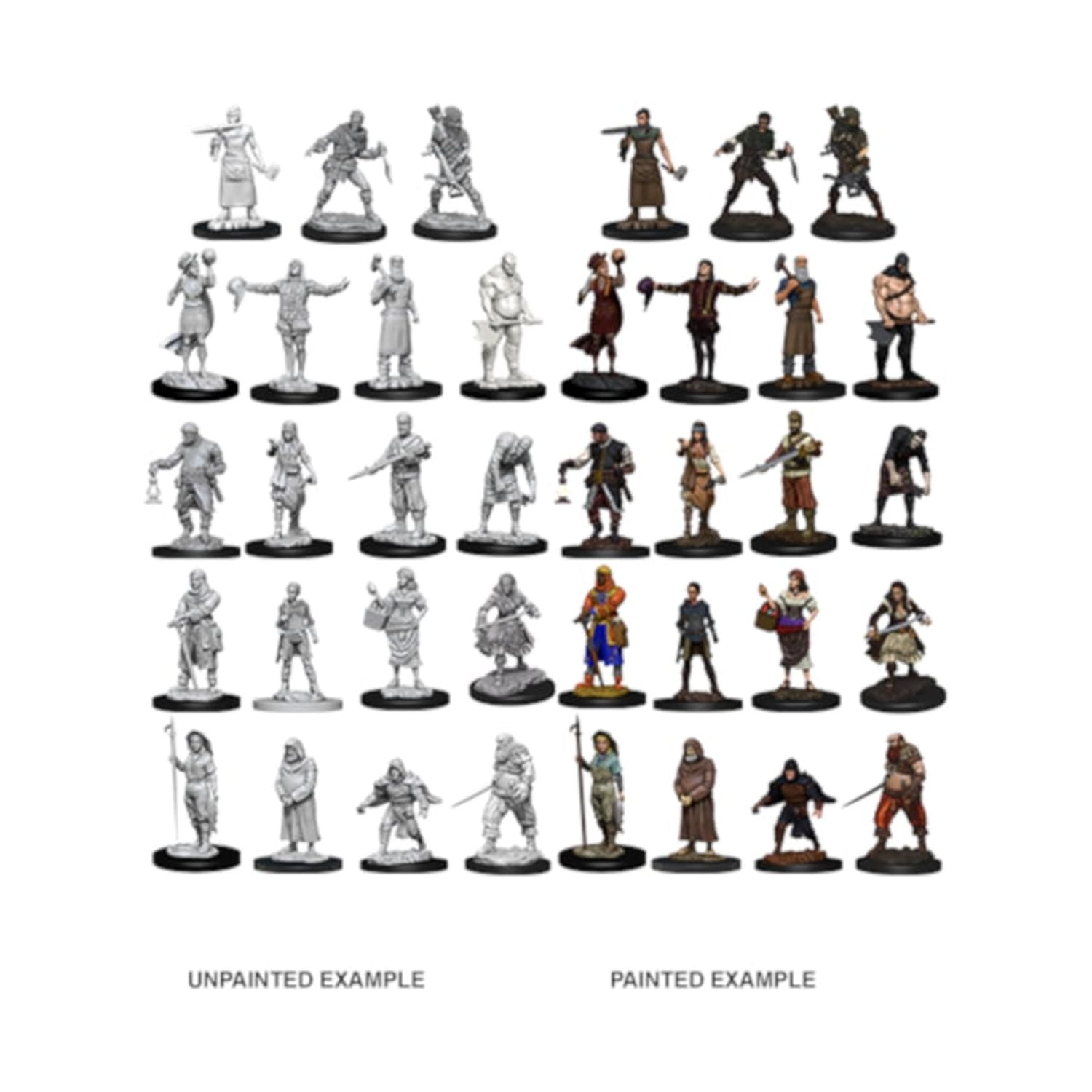 Wizkids Deep Cuts Miniatures -& townspeople & accessories Rpg Figures ...